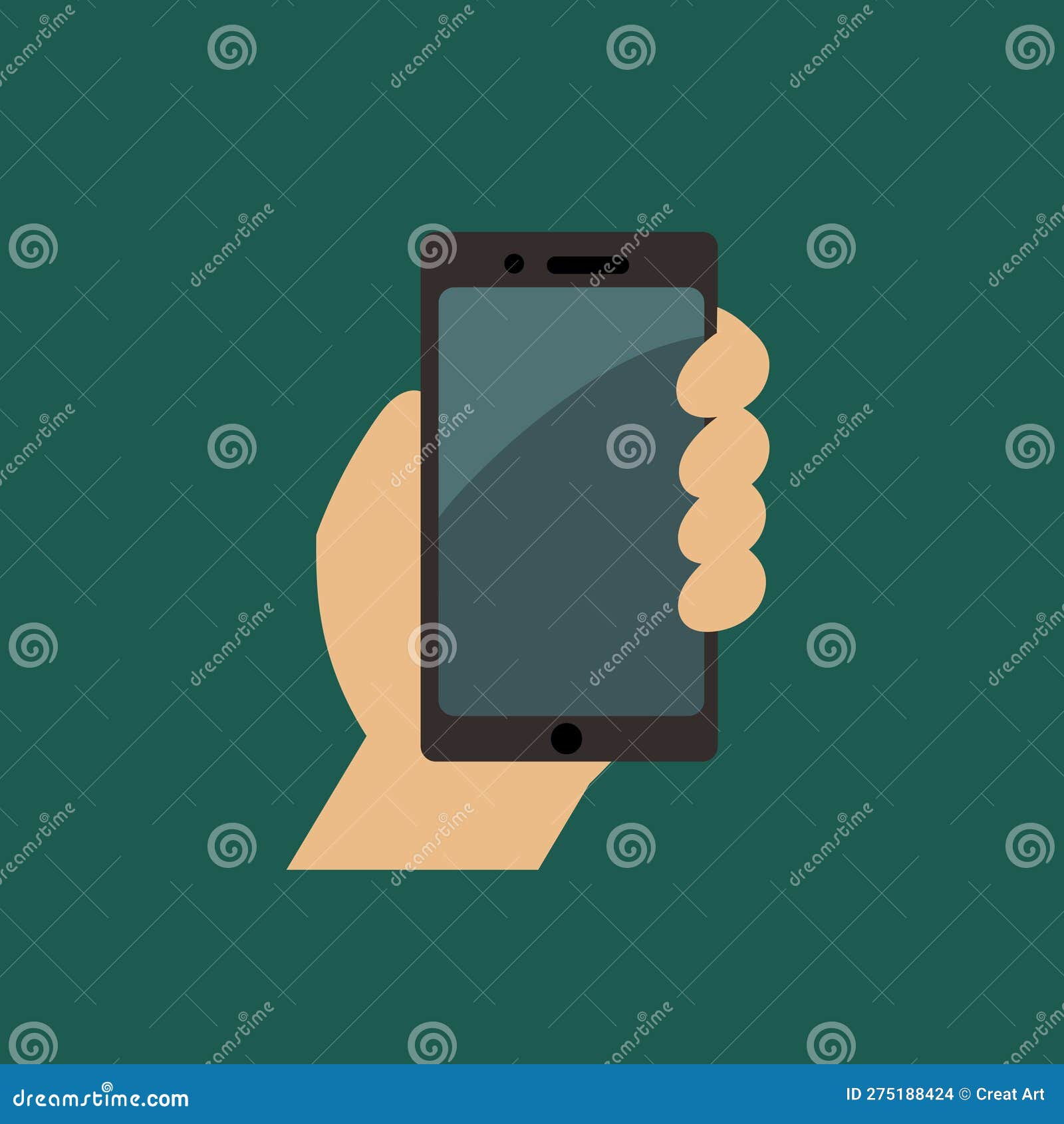 Hand Holding Mobile Phone Vevtor Illustration Stock Vector ...