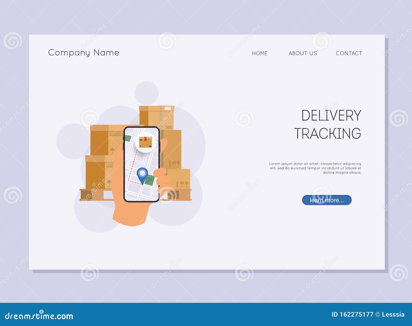 Hand Holding Mobile Smart Phone with App Delivery Tracking. Vector ...