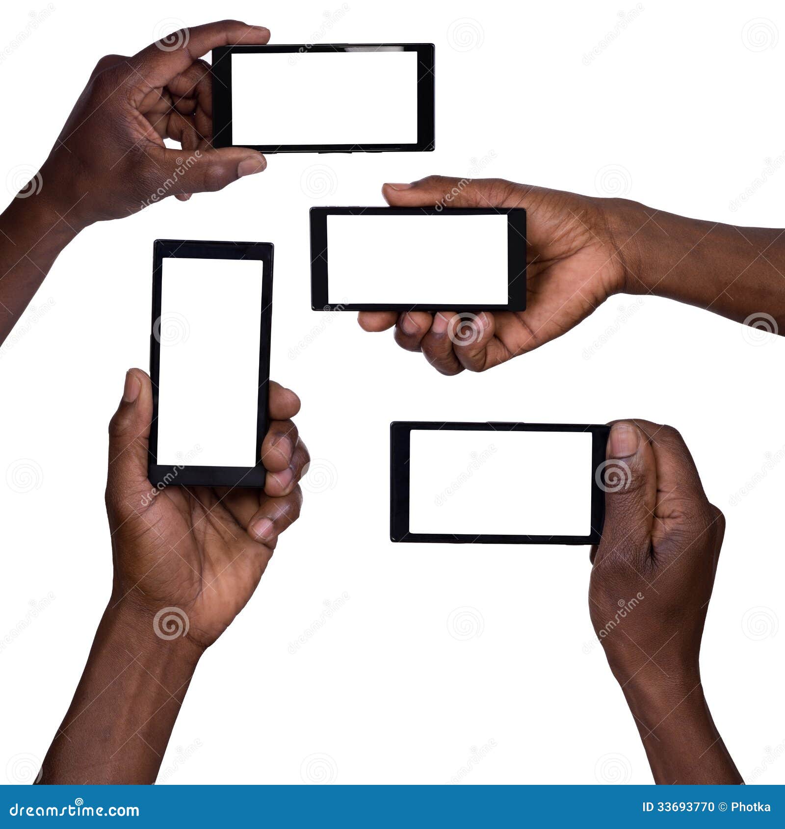 Hand Holding Mobile Smart Phone with Blank Screen Stock Photo - Image ...