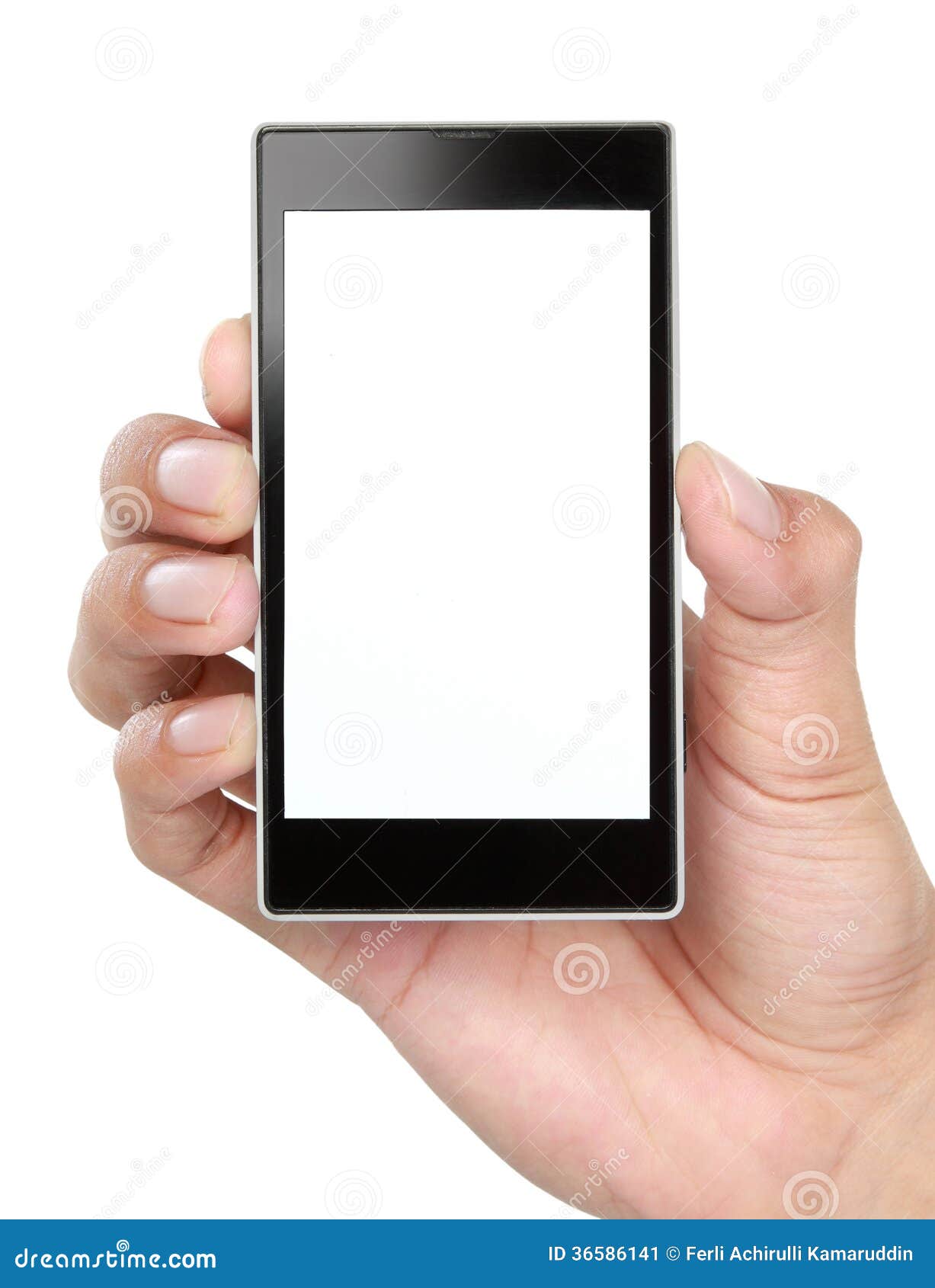 Hand Holding Mobile Smart Phone with Blank Screen Stock Image - Image ...
