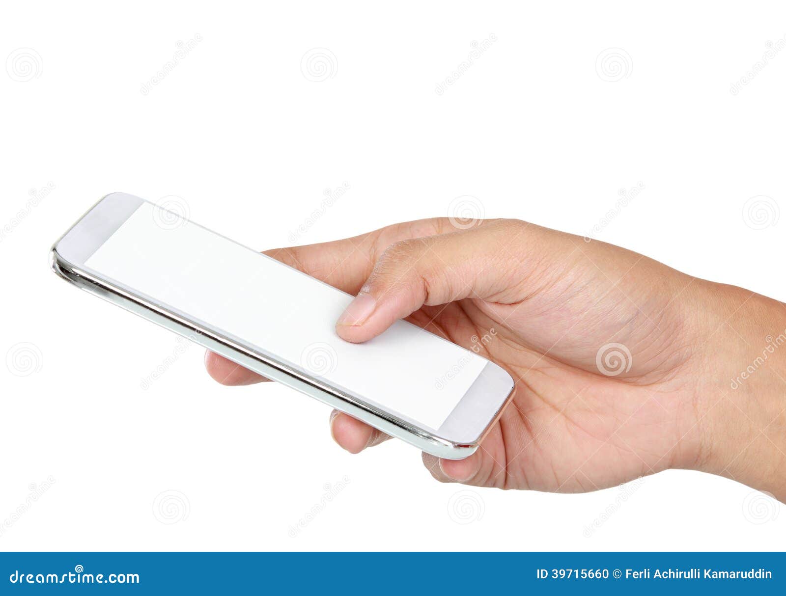 Hand Holding Mobile Smart Phone with Blank Screen Stock Photo - Image ...