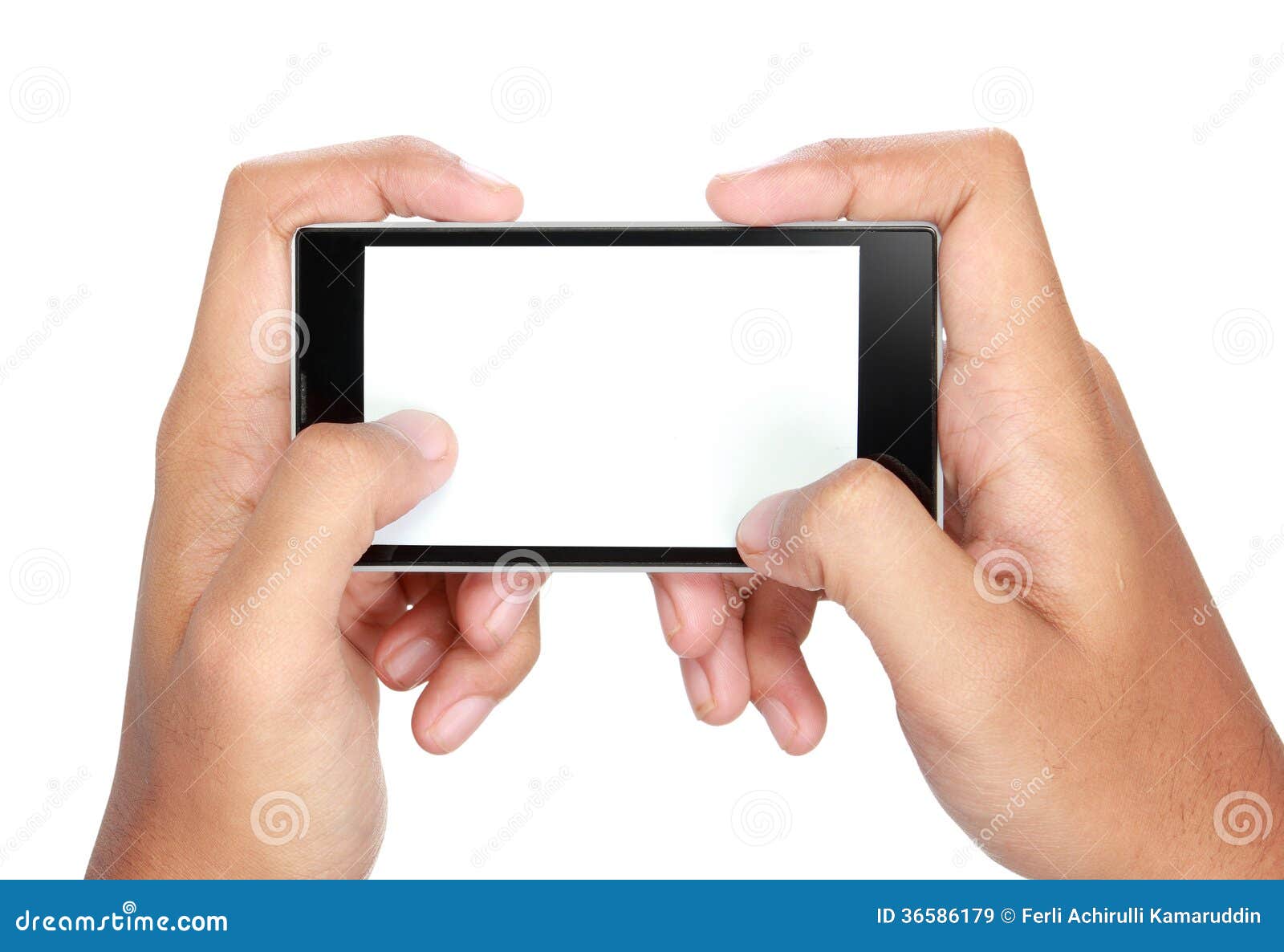 Hand Holding Mobile Smart Phone with Blank Screen Stock Image - Image ...