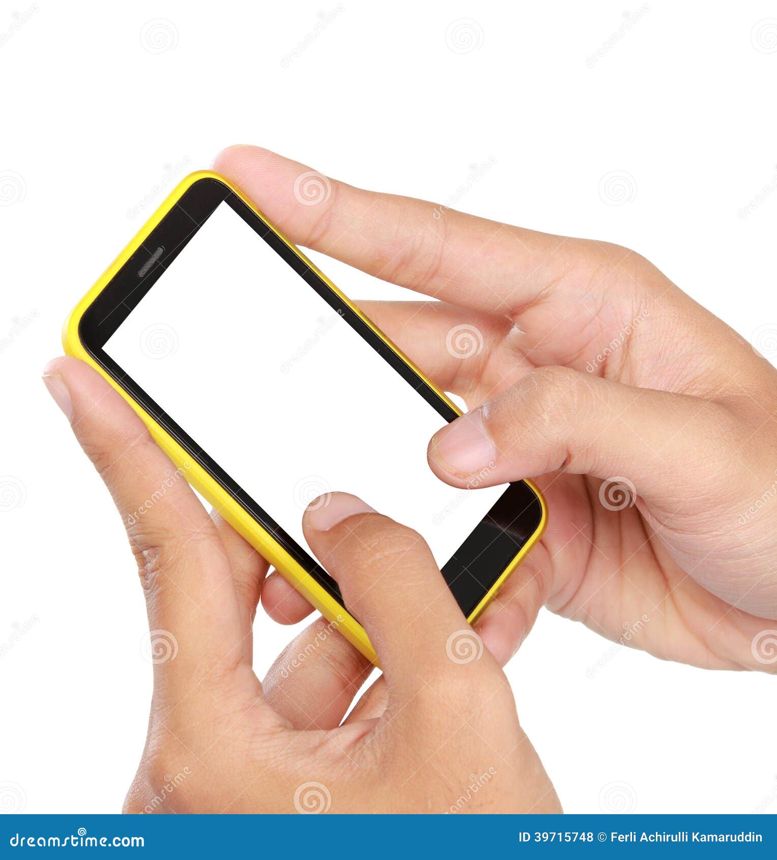 Hand Holding Mobile Smart Phone with Blank Screen. Texting or Sms Stock ...