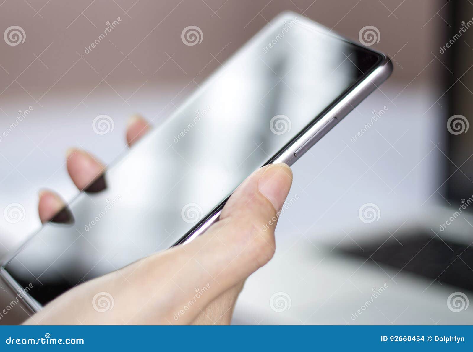 Hand Holding Mobile Smartphone with Blank Screen. Editorial Stock Image ...