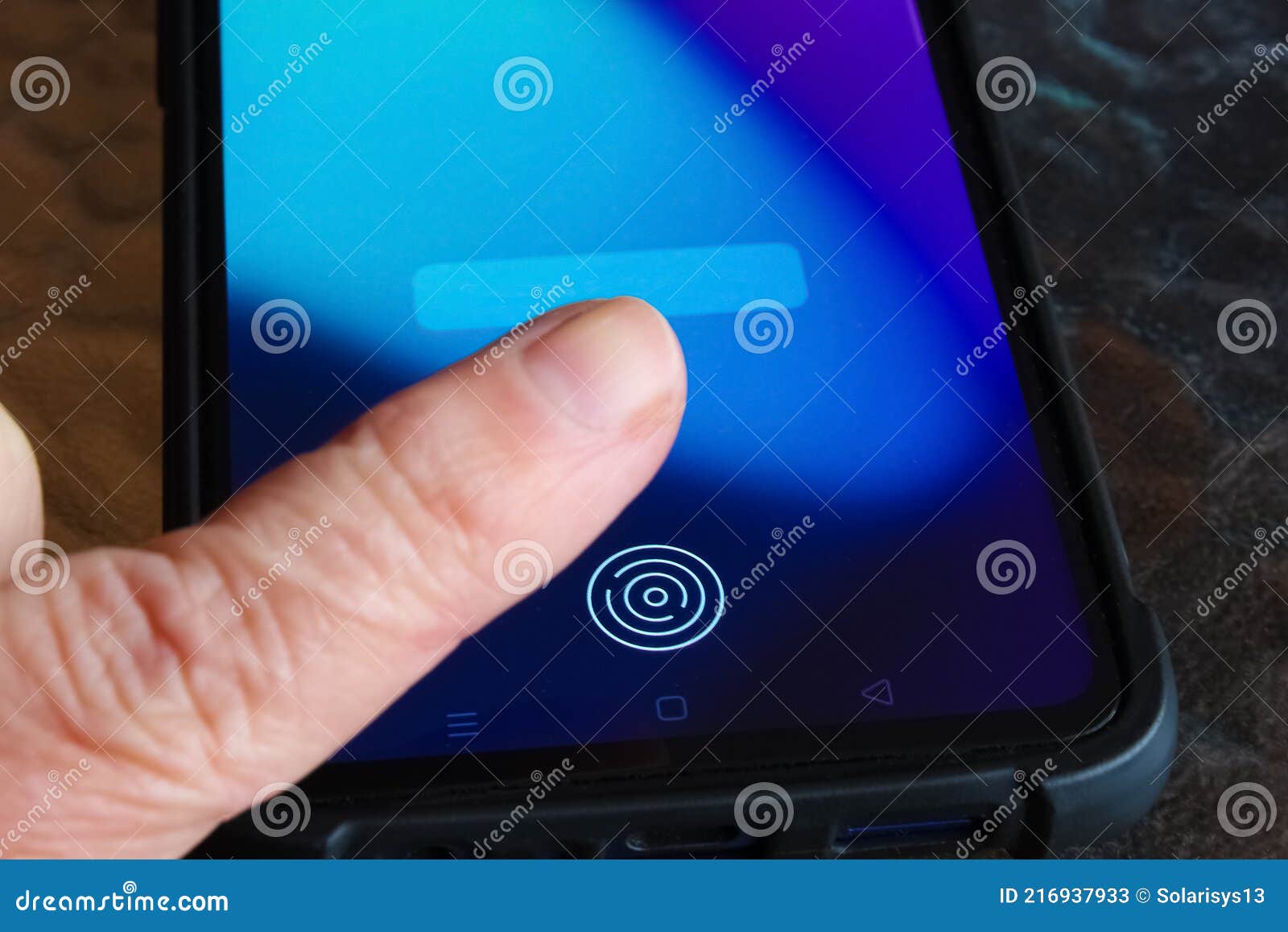 Hand Holding Modern Mobile Phone Showing Application with Process of ...