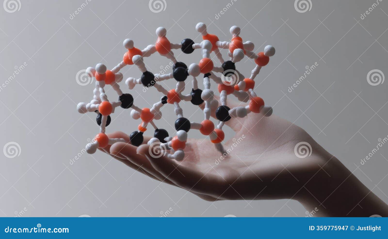 Hand Holding Molecular Structure Model for Scientific Study Stock Image ...