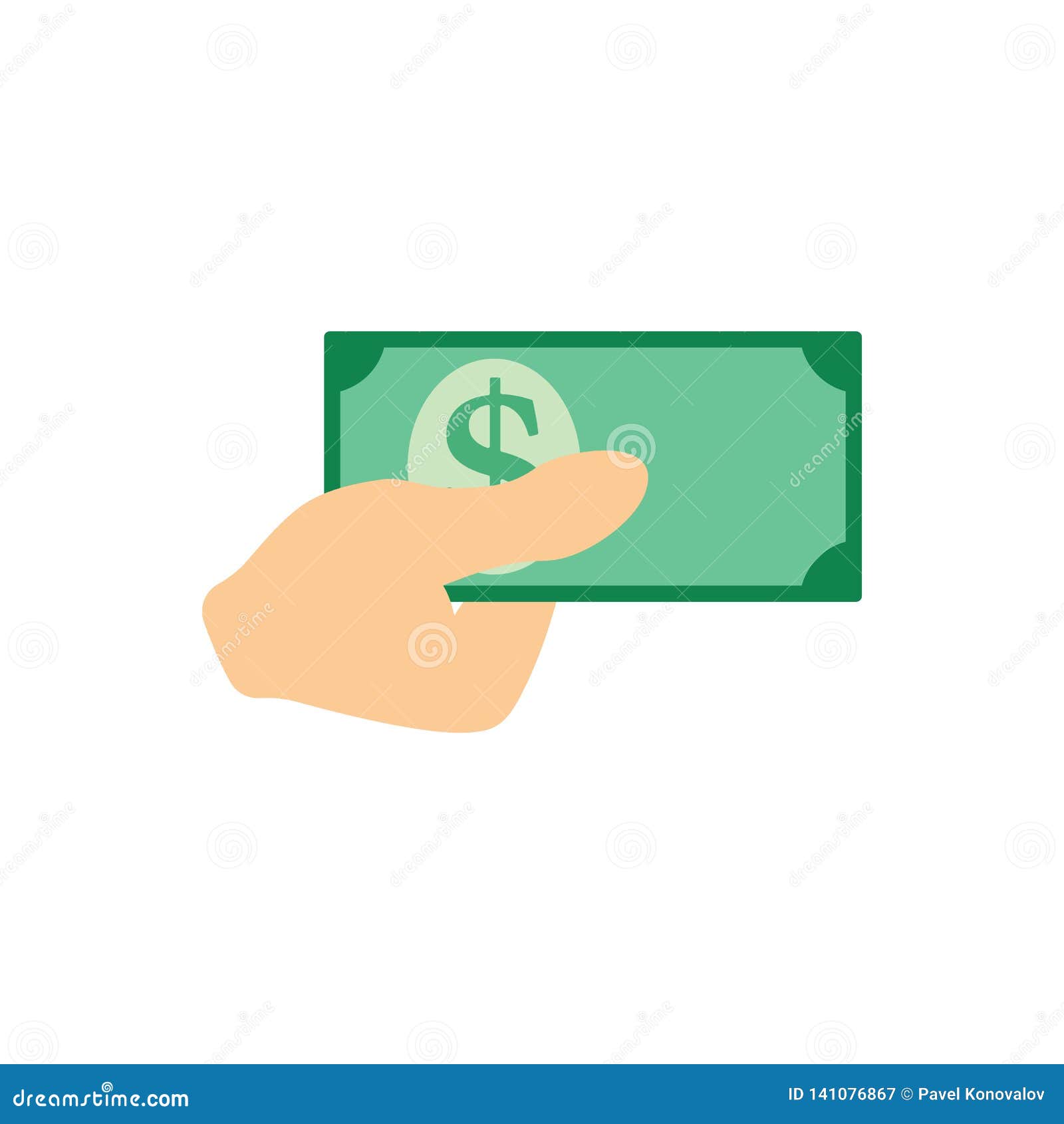 Hand holding money icon stock vector. Illustration of male - 141076867