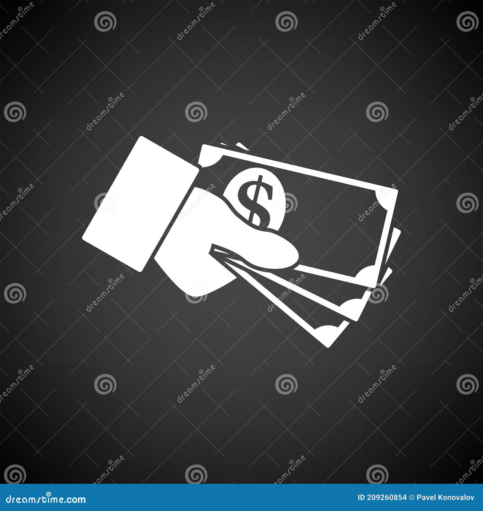 Hand Holding Money Icon stock vector. Illustration of financial - 209260854