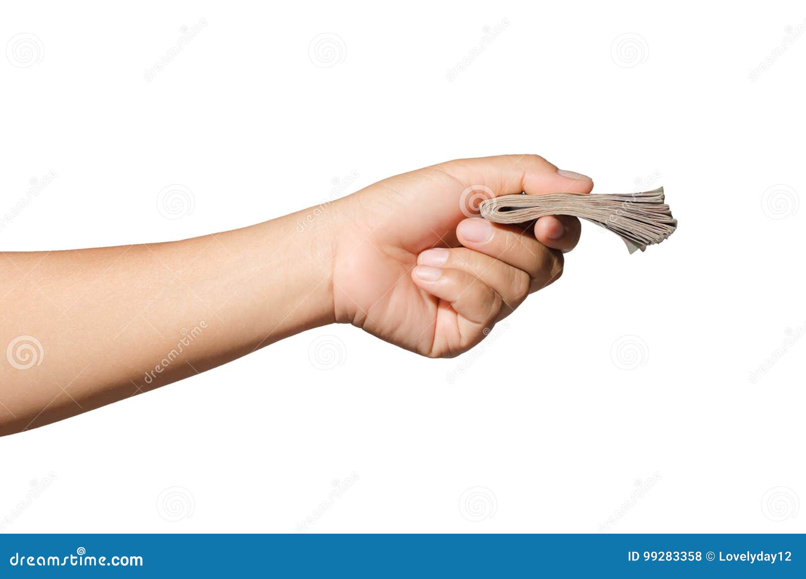 Hand Holding Money Isolate on White Stock Photo - Image of dollars ...