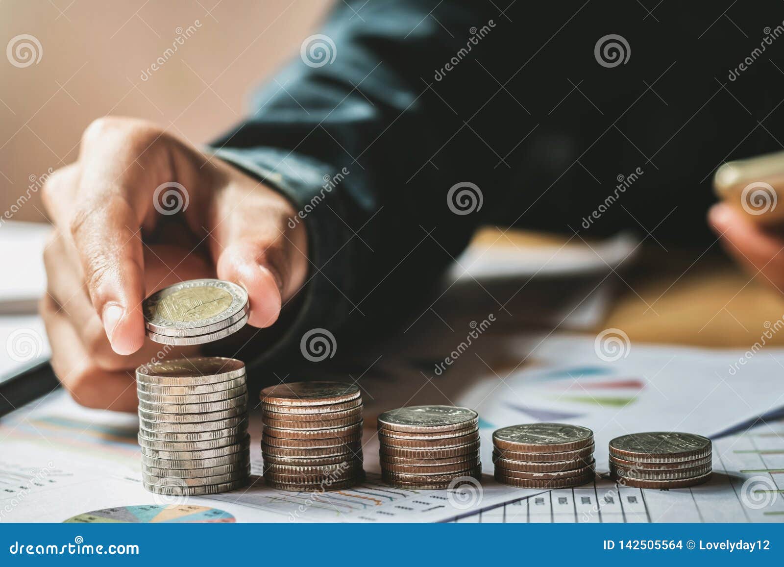 Hand Holding Money Stack Saving Stock Photo - Image of growing ...