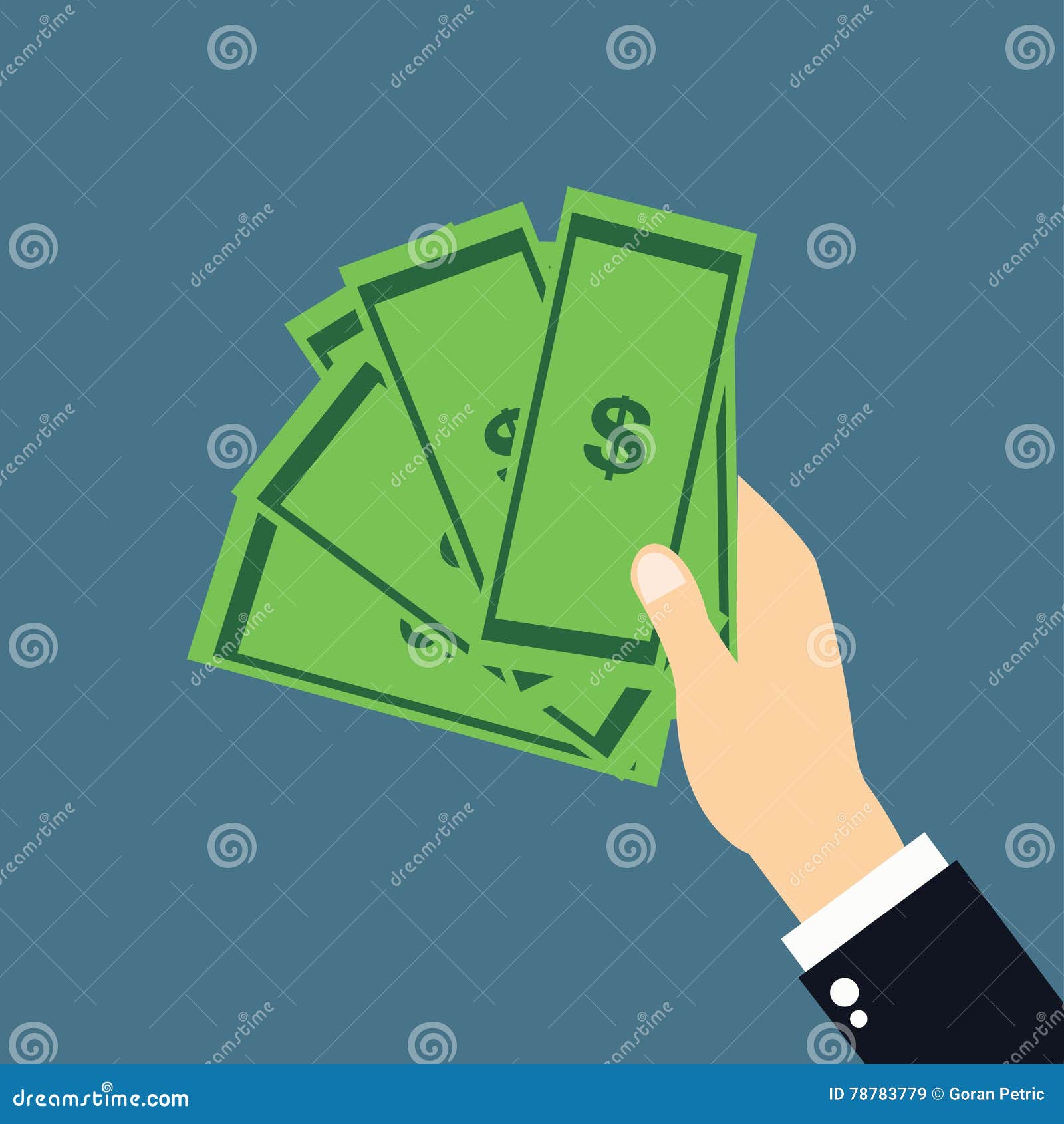 Hand Holding Money Vector and Icon. Stock Vector - Illustration of hand ...
