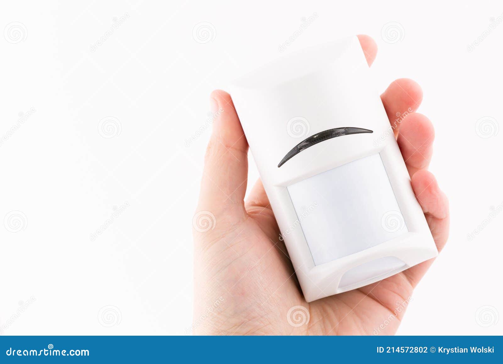 Hand Holding Motion Sensor on White Background Stock Photo - Image of ...