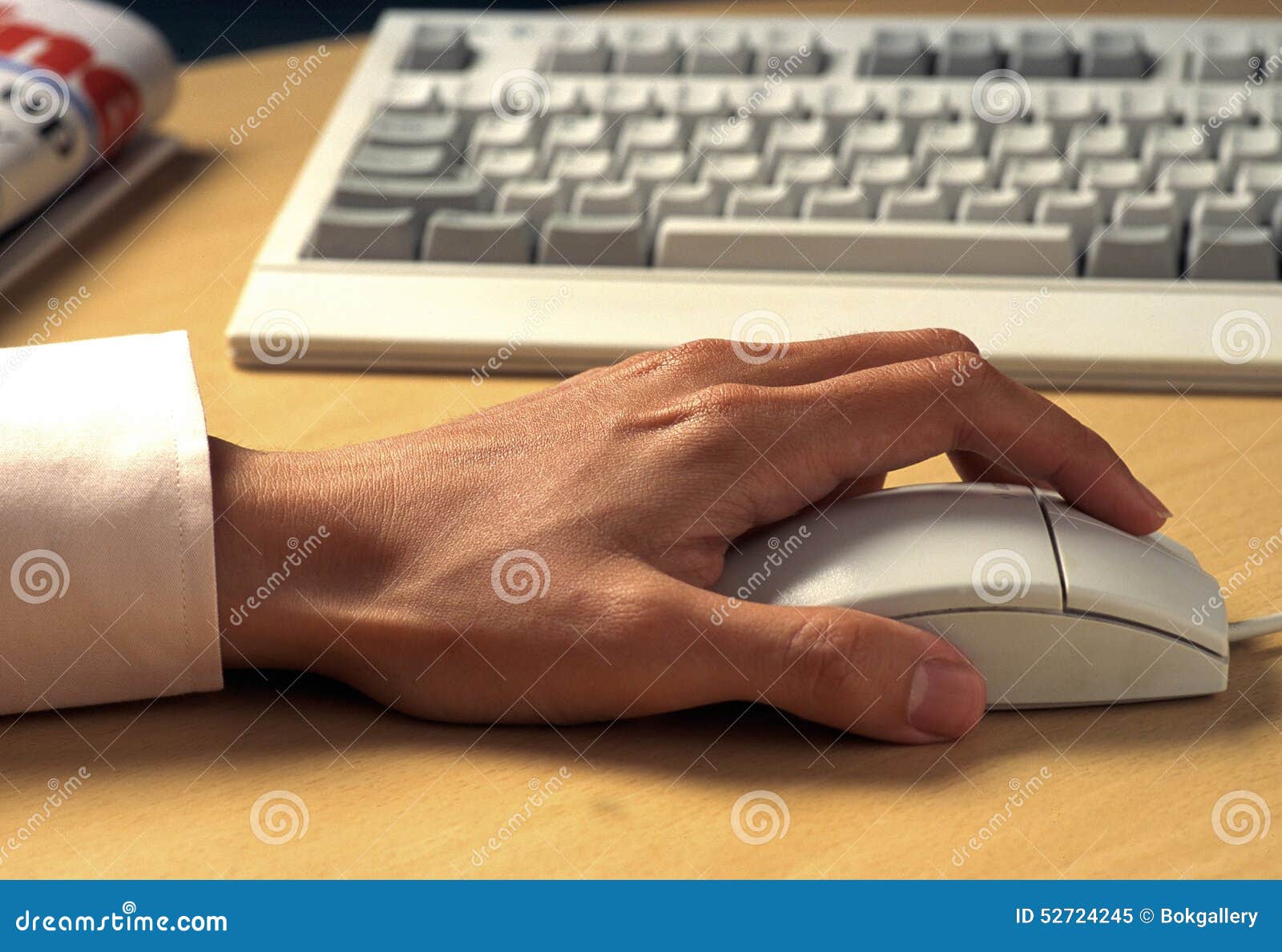A Hand Holding Mouse and Keyboard Stock Image - Image of numbers ...