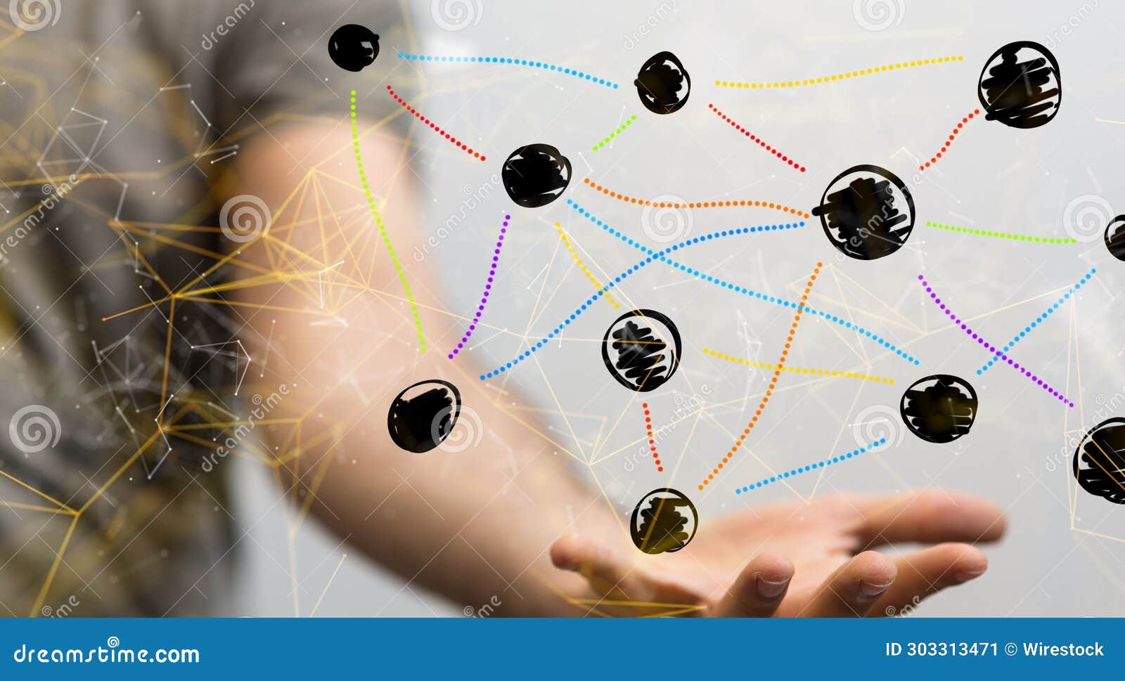 Hand Holding a Network with Linked Dots. Business, Plan, Connection ...