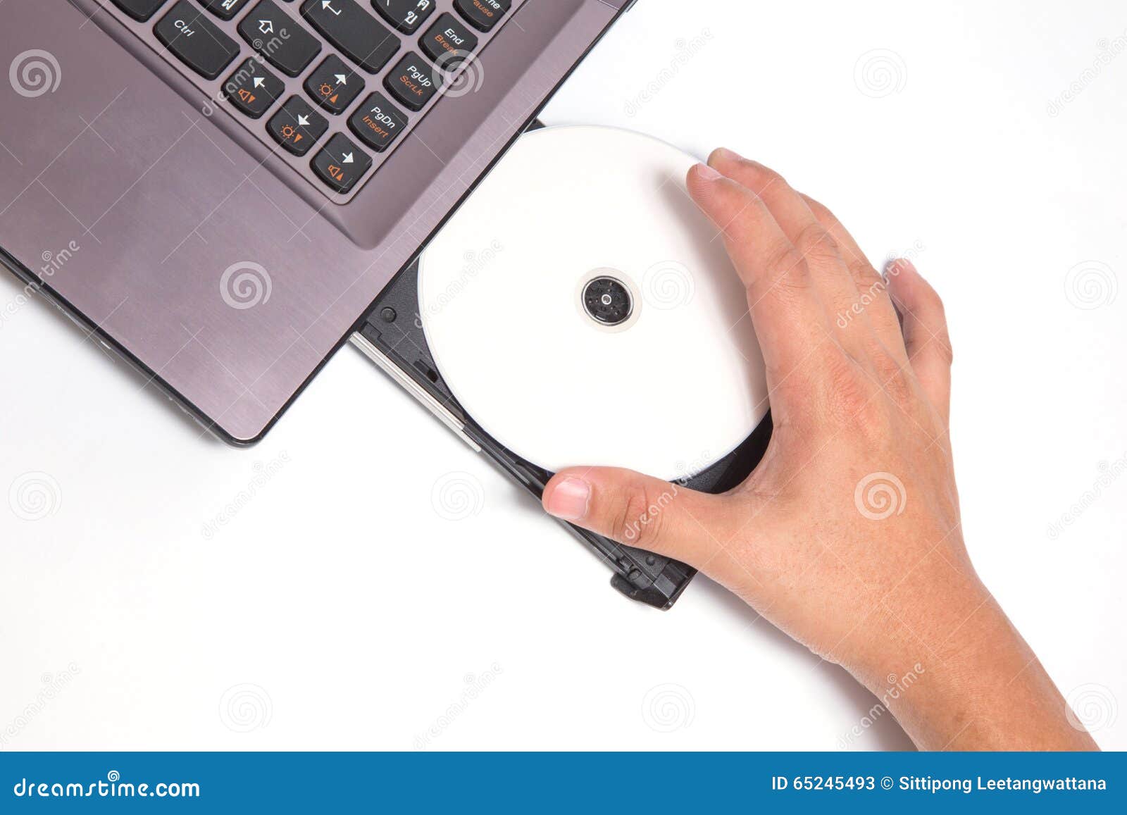 Hand Holding New CD/DVD Inside Optical Disk Drive Bay Stock Image ...