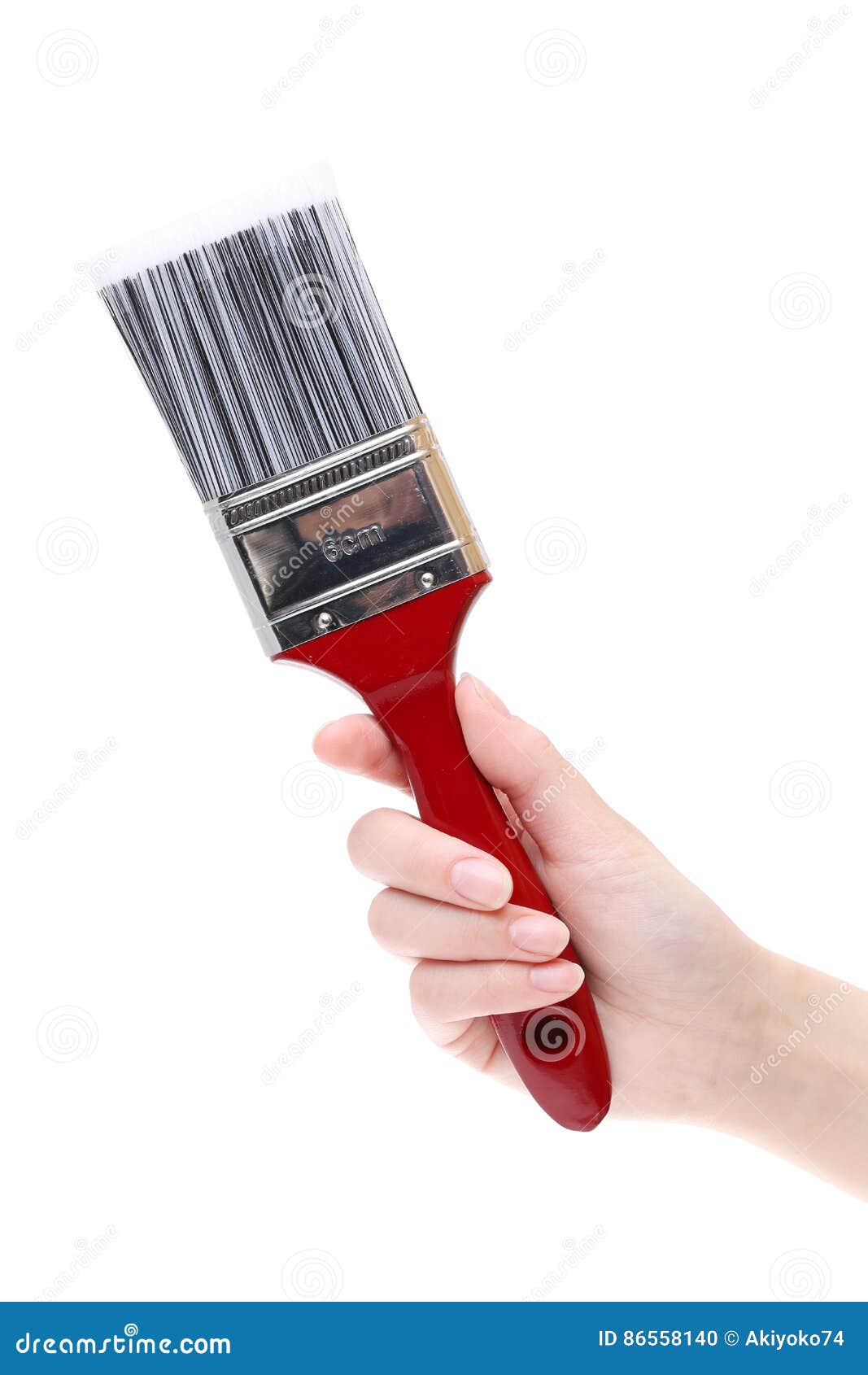 Hand Holding New Paint Brush Stock Photo - Image of copy, handle: 86558140