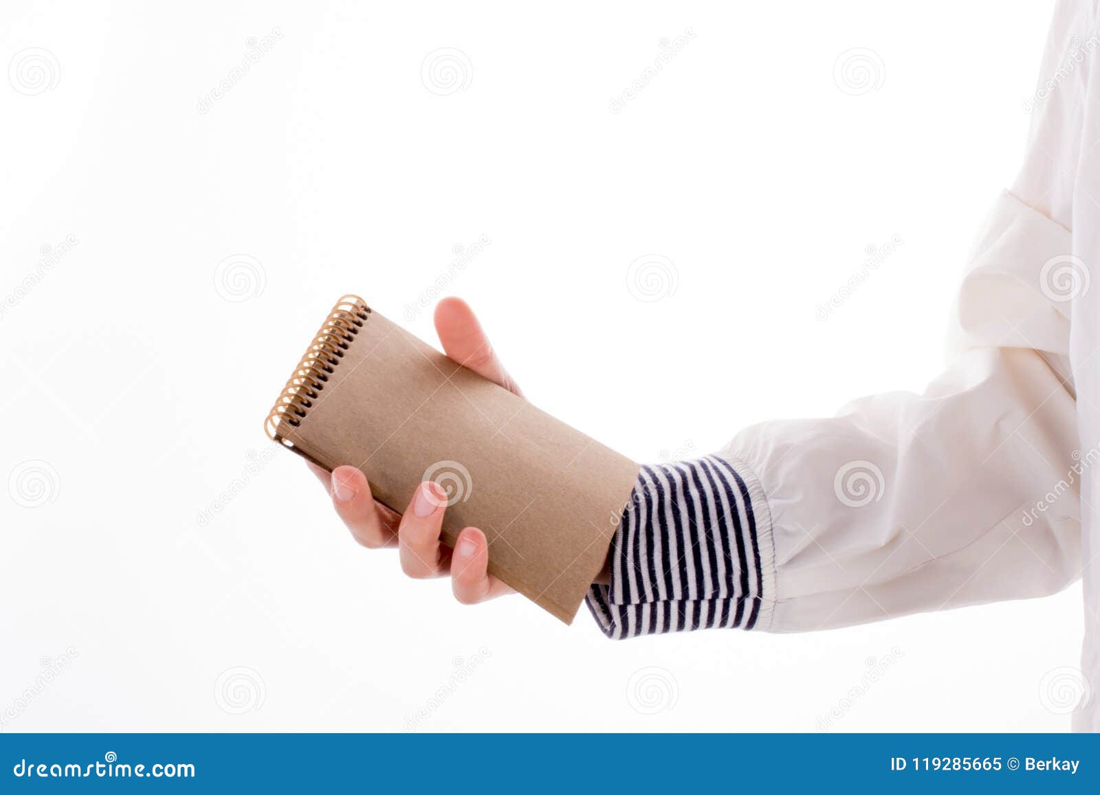 Hand holding a notebook stock image. Image of write - 119285665
