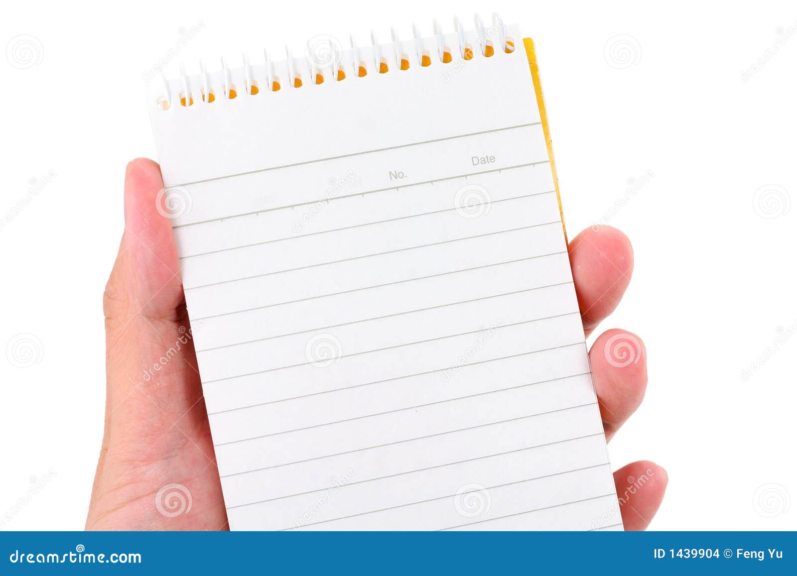 Hand holding notepad stock photo. Image of record, spiral - 1439904
