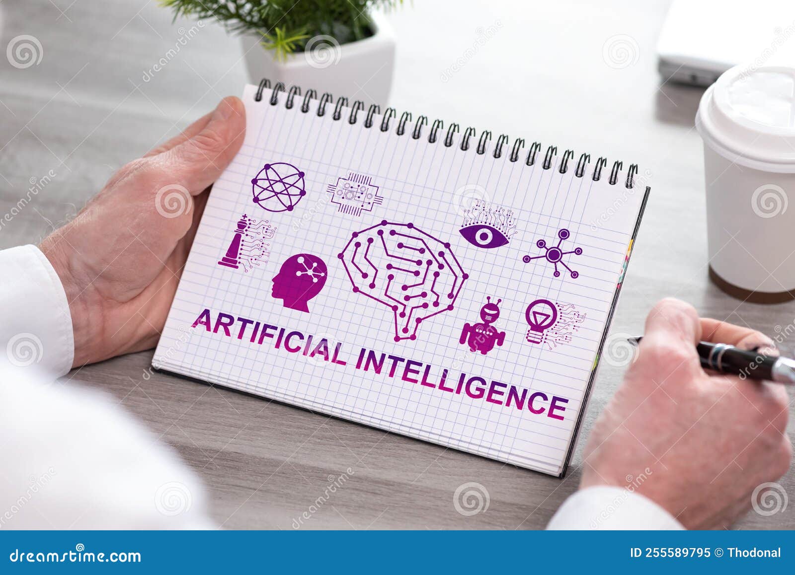 Artificial Intelligence Concept on a Notepad Stock Image - Image of ...