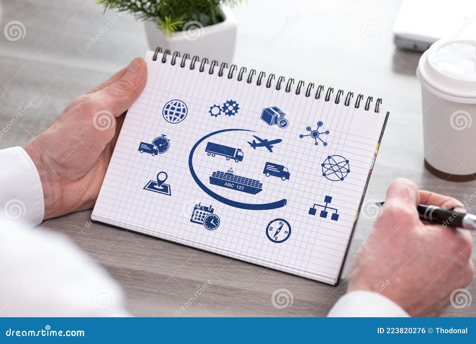 Transportation Concept on a Notepad Stock Photo - Image of logistic ...