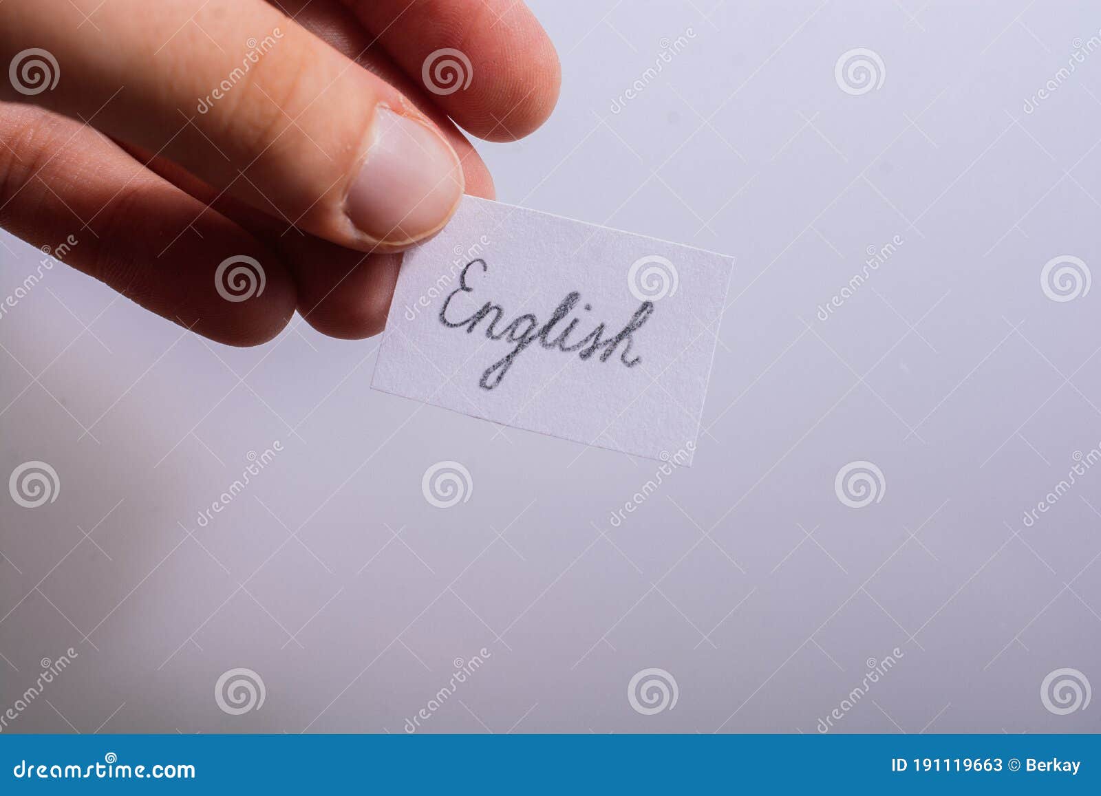 Hand Holding Notepaper with English Wording on White Stock Image ...