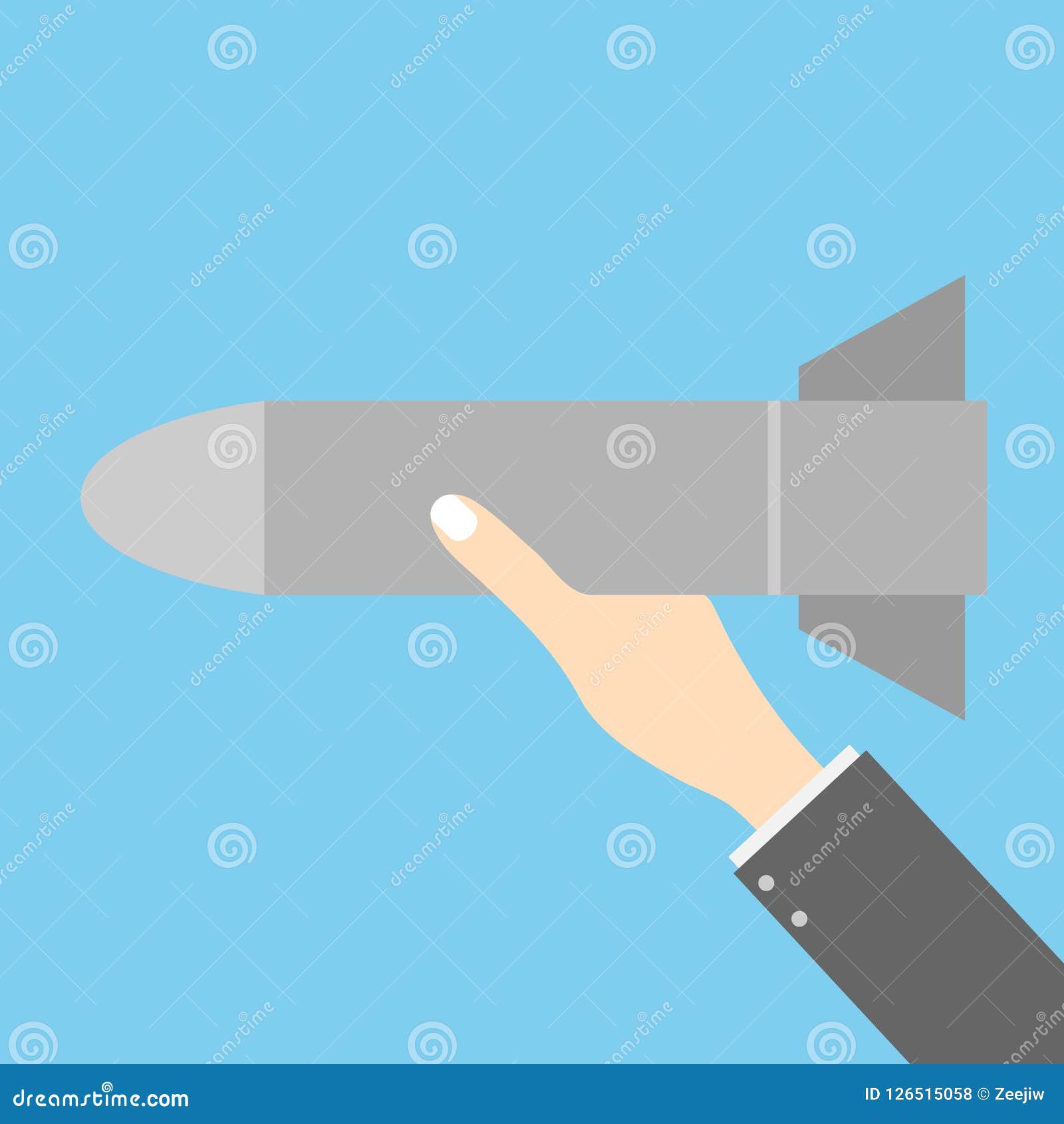 Hand Holding Nuclear Bomb. Illustration Stock Vector - Illustration of ...