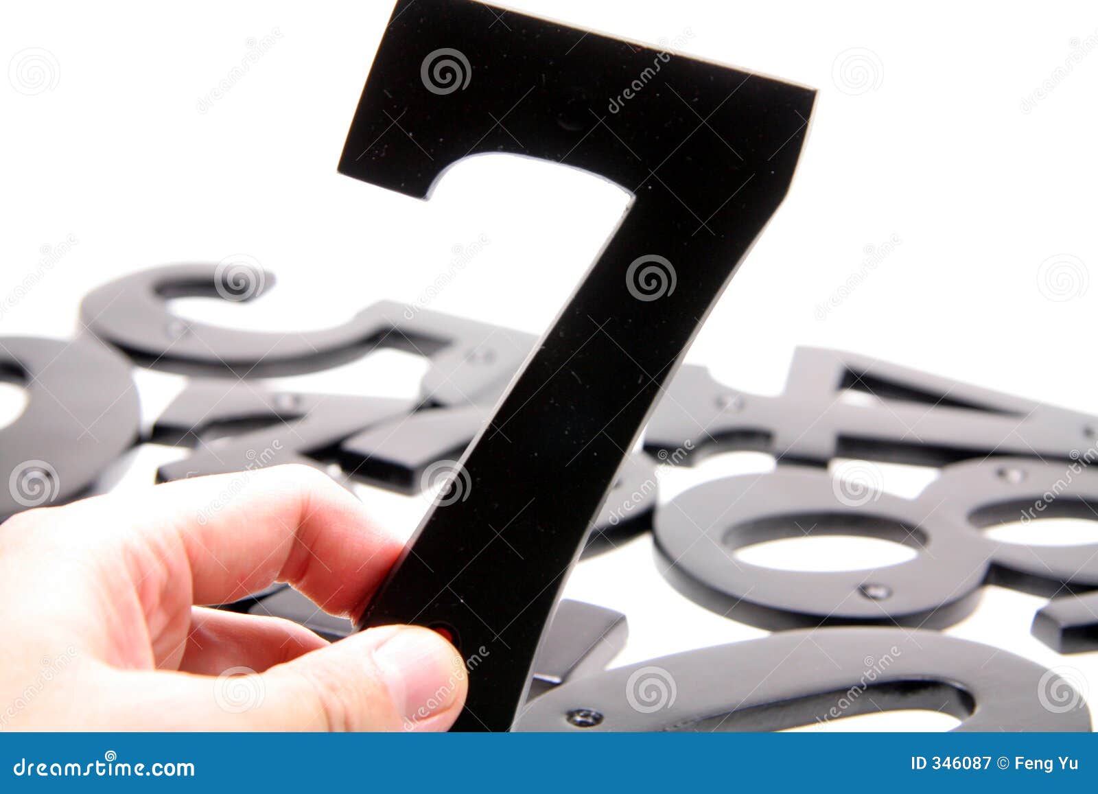 Hand holding number 7 stock image. Image of finger, seven - 346087