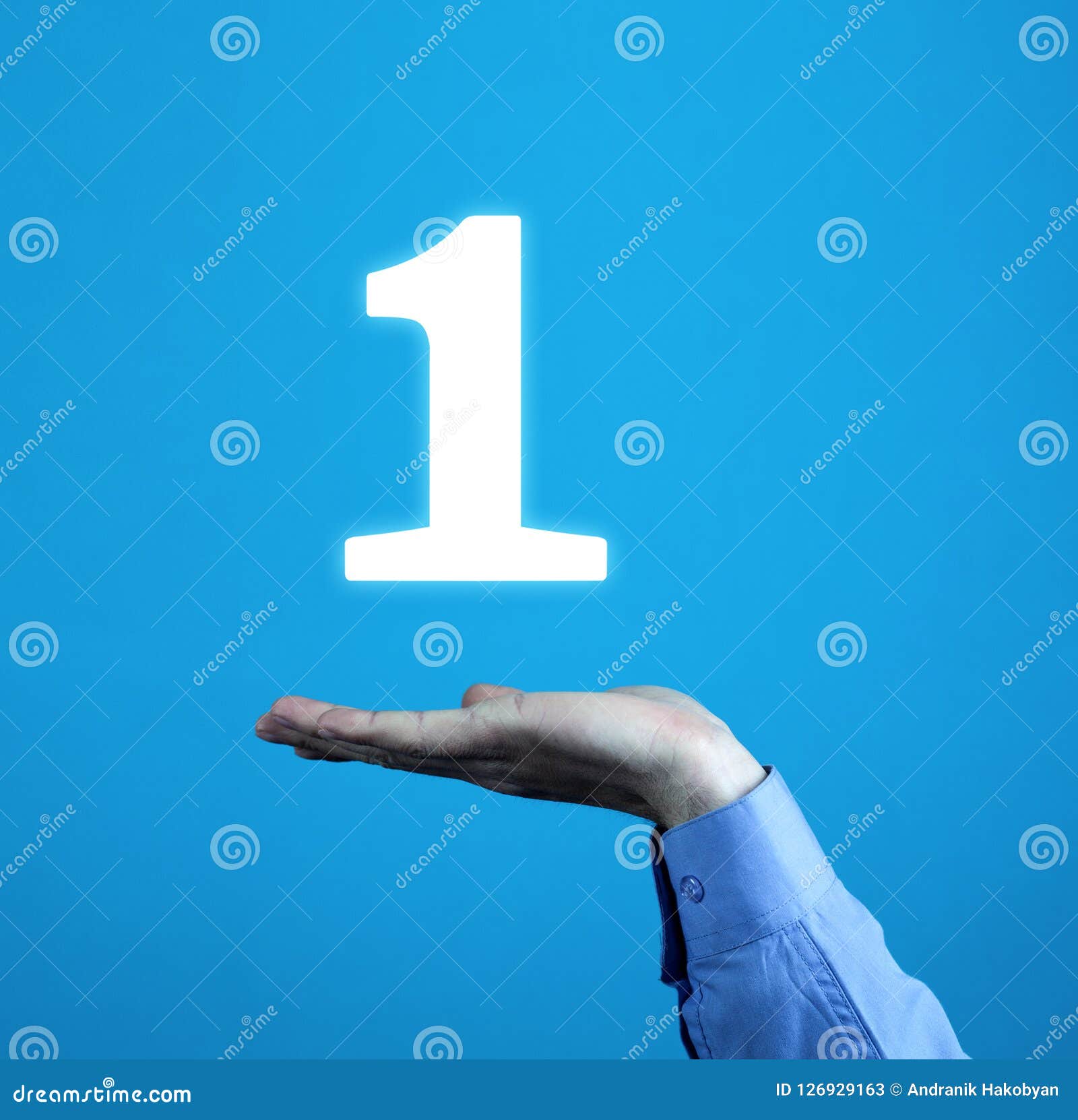 Hand Holding Number One. Business Concept Stock Image - Image of winner ...