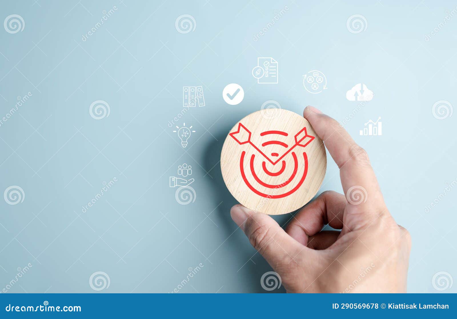 Hand Holding Objective Aiming Target Which for Planning Development ...