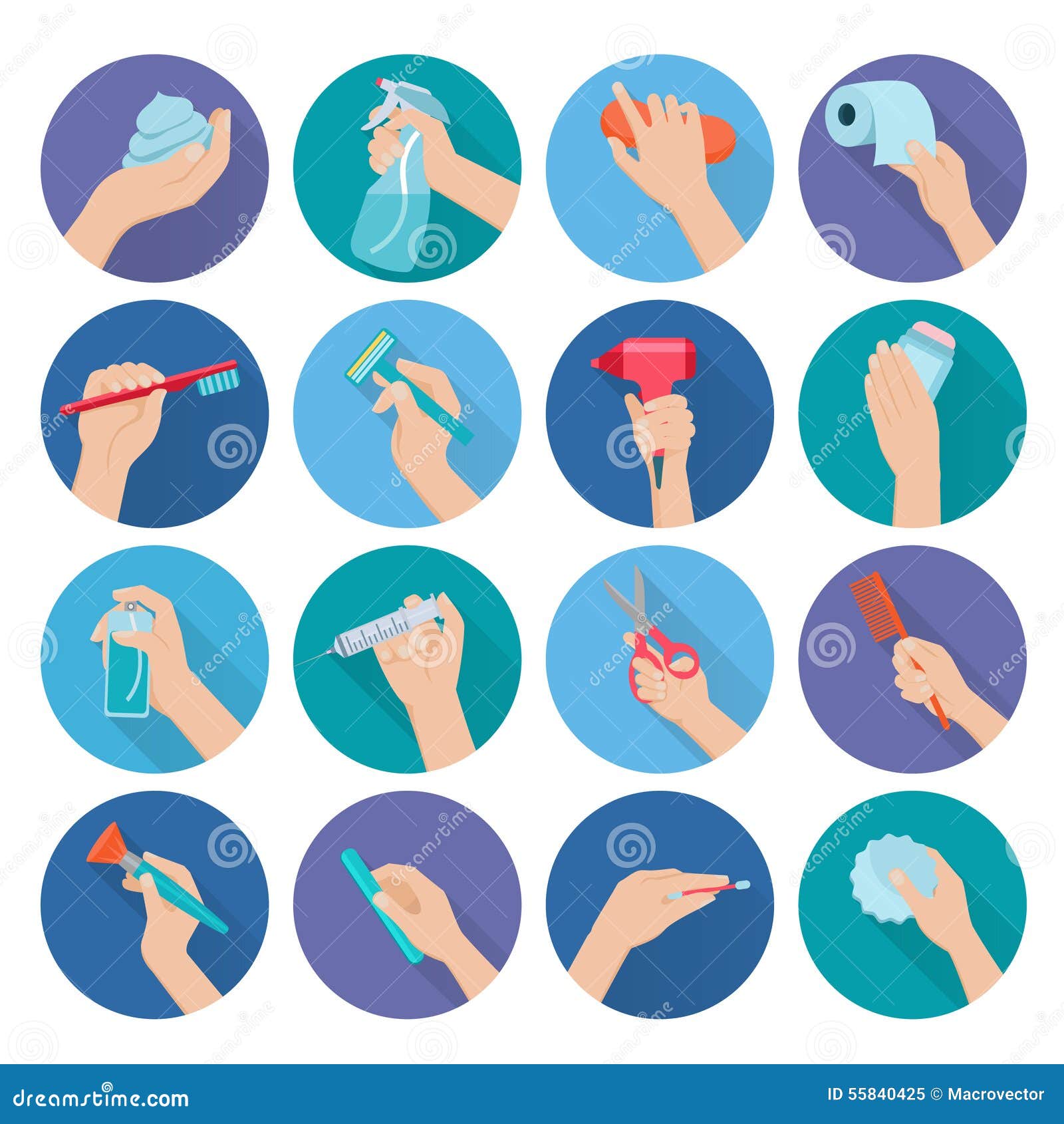 Hand Holding Objects Flat stock vector. Illustration of elements - 55840425