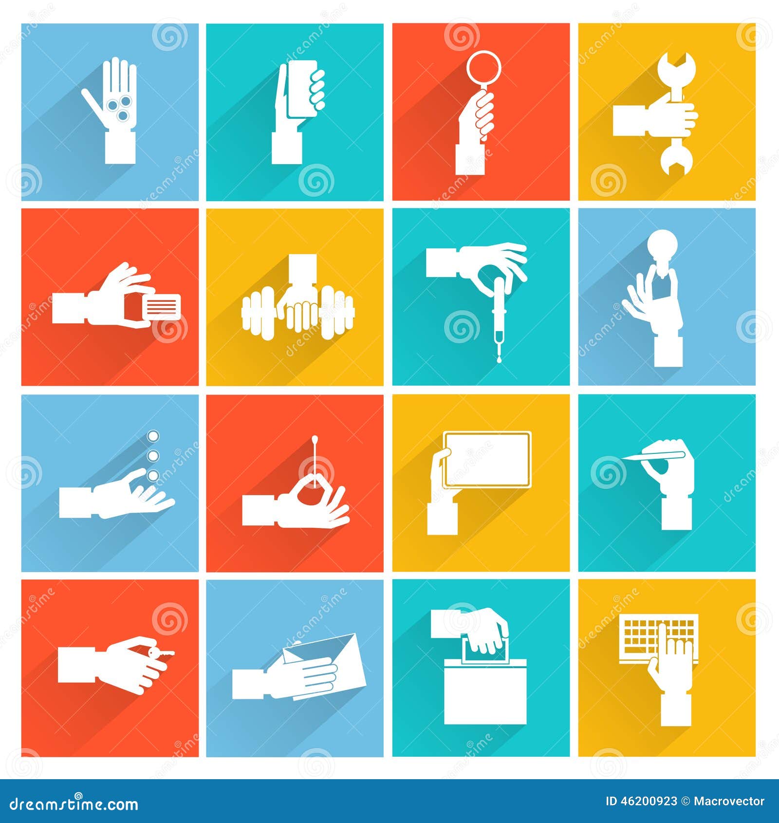 Hand Holding Objects White Set Stock Vector - Illustration of interface ...