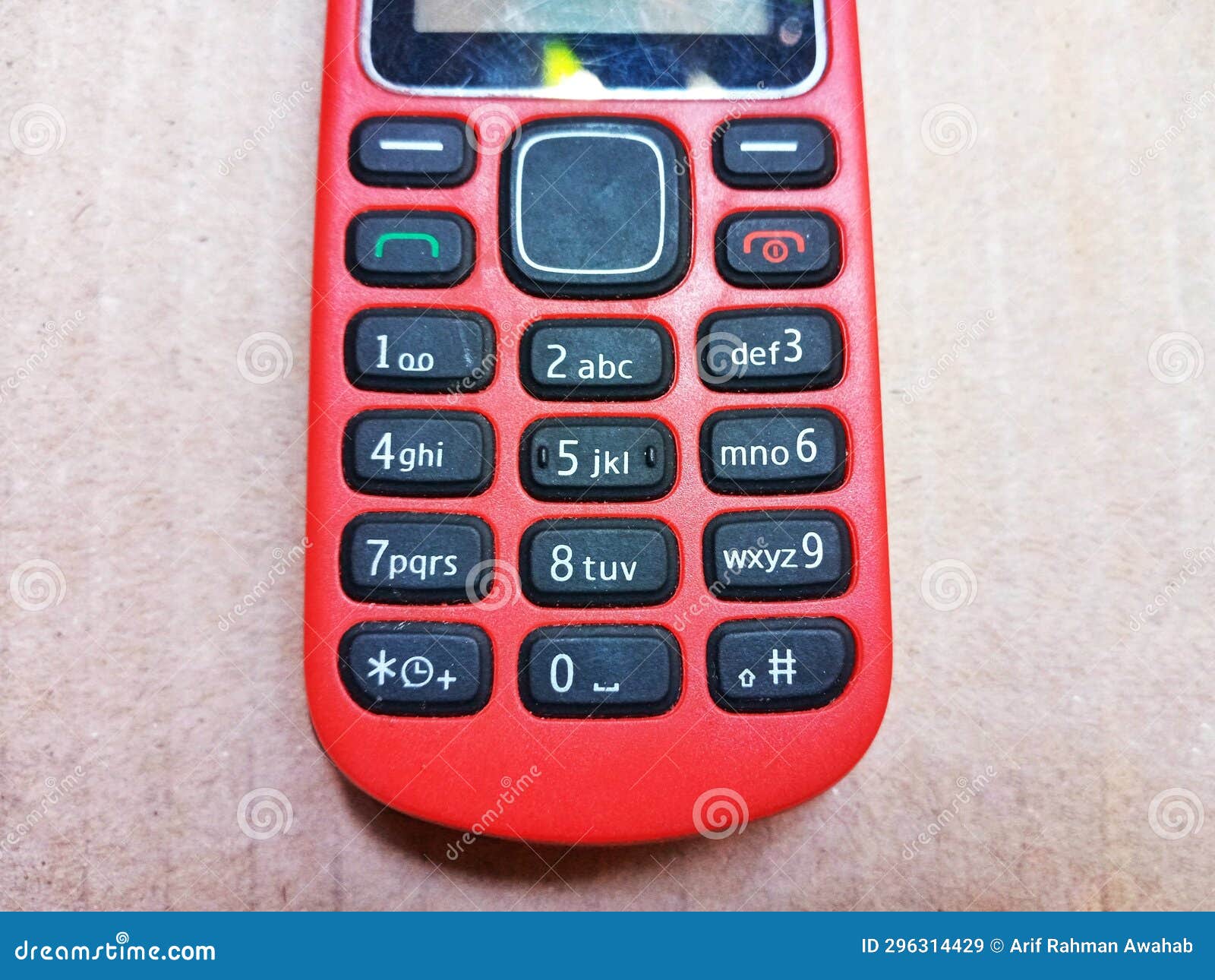 Hand Holding Old Mobile Phone with Texting or SMS Button Keyboard or ...