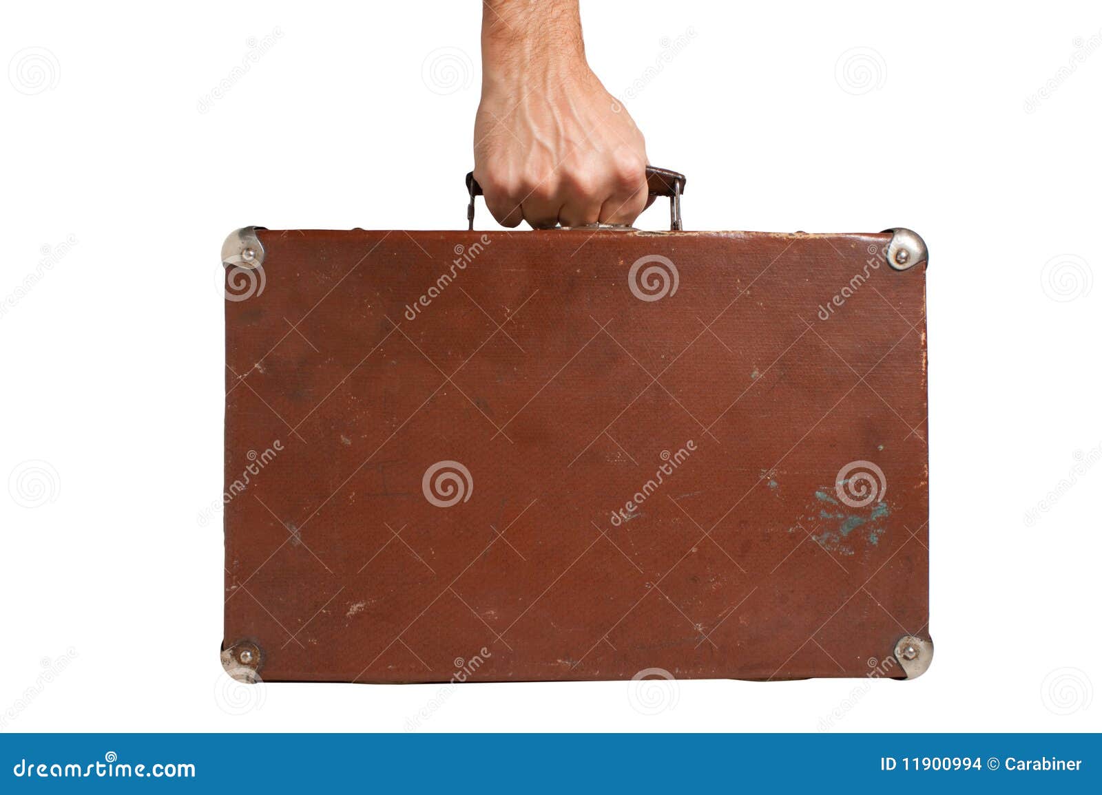 Hand Holding an Old Suitcase Stock Photo - Image of journey, closed ...
