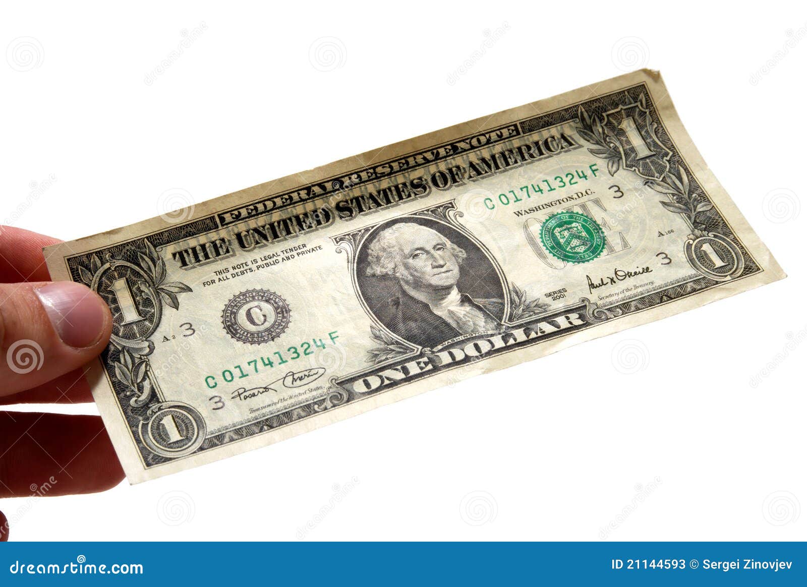 Hand Holding One Dollar Bill Stock Image - Image of buying, dollar ...