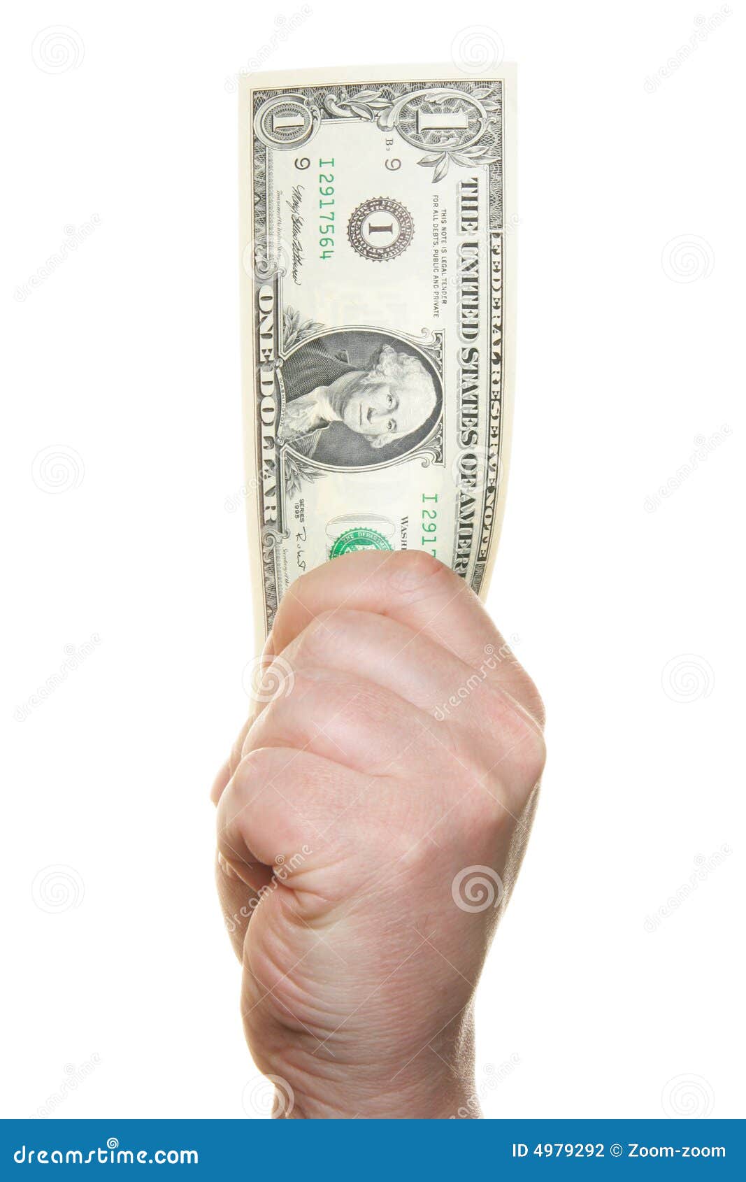 Hand Holding One Dollar Bill Stock Photo - Image of eagle, hold: 4979292
