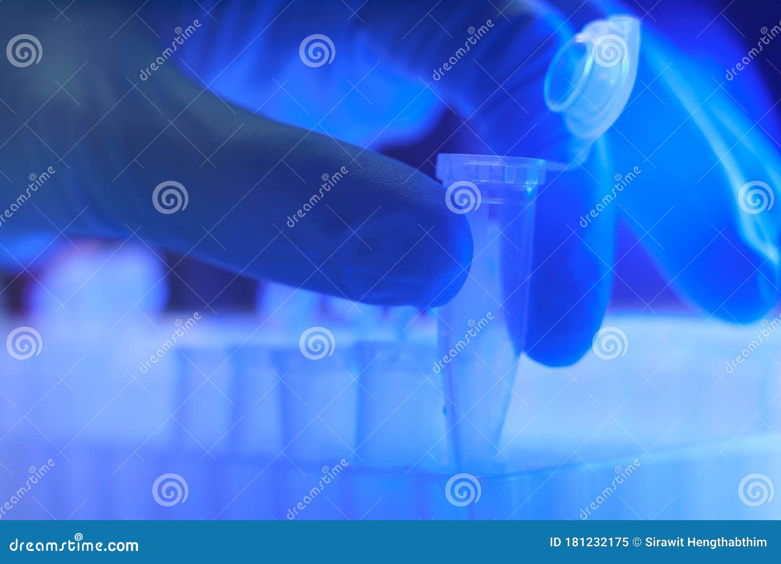 Hand Holding One of Several Test Tubes on a Laboratory Stock Image ...