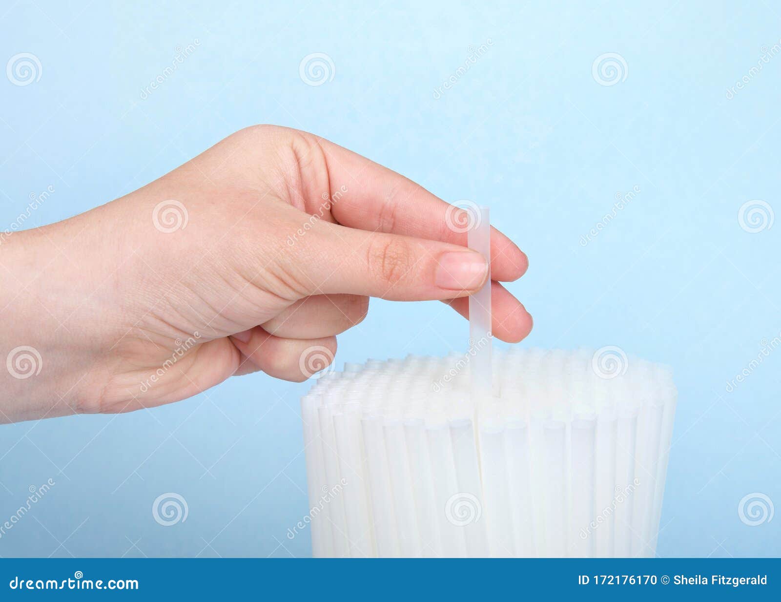 Hand Holding One Straw from Recyclable Straws Stock Photo - Image of ...