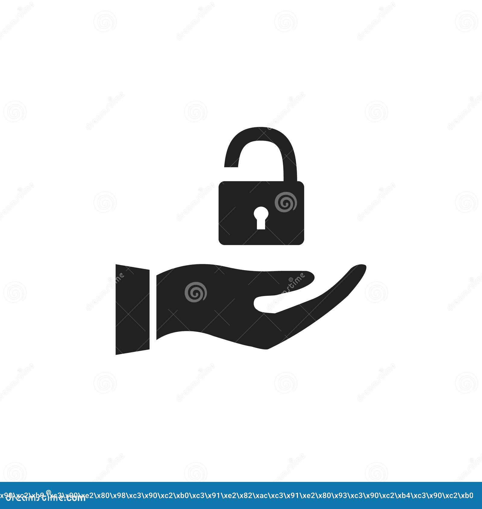 Hand Holding Open Lock Icon. Vector Illustration Stock Illustration ...