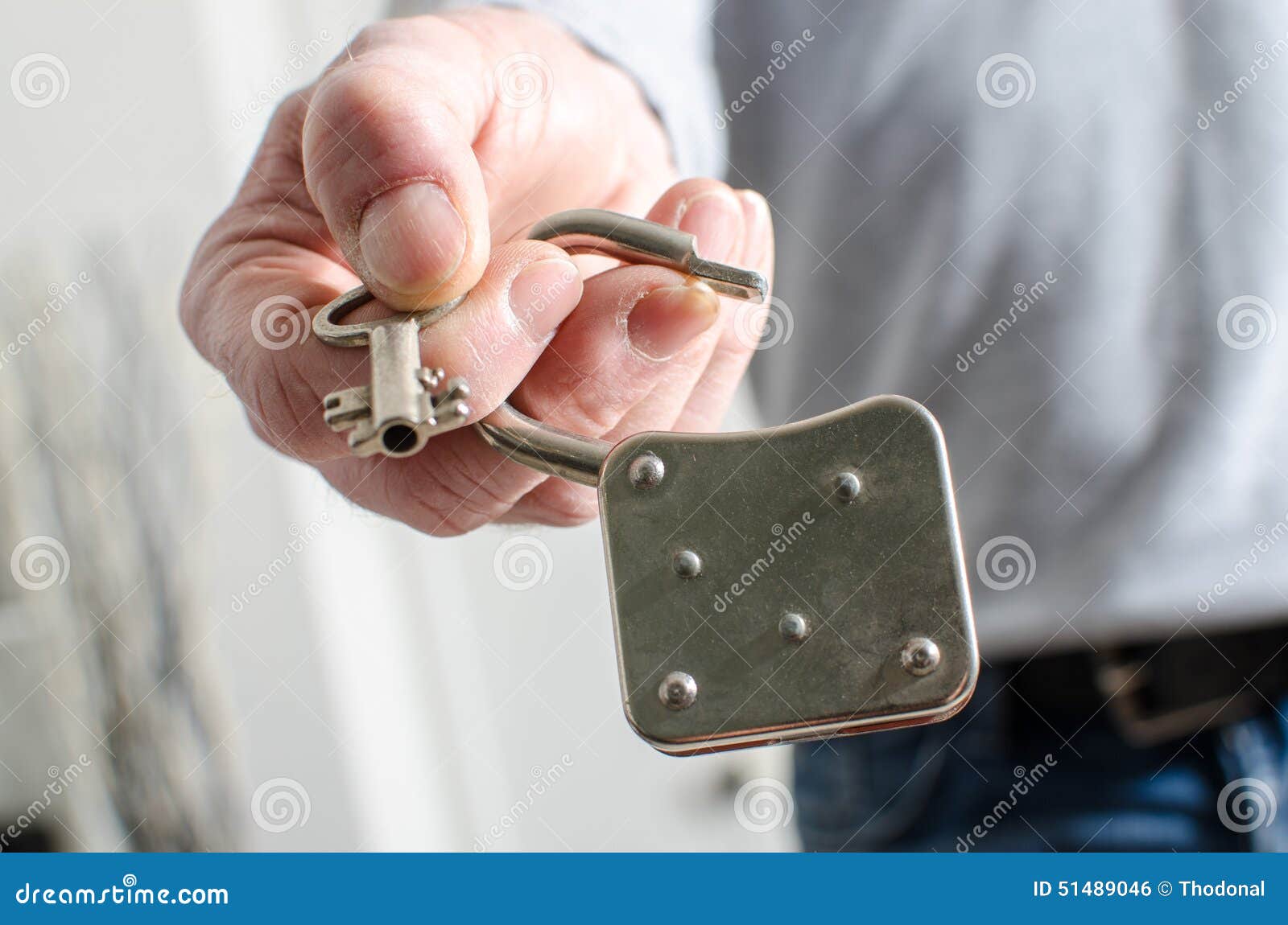 Hand Holding an Opened Padlock Stock Photo - Image of secure, lock ...