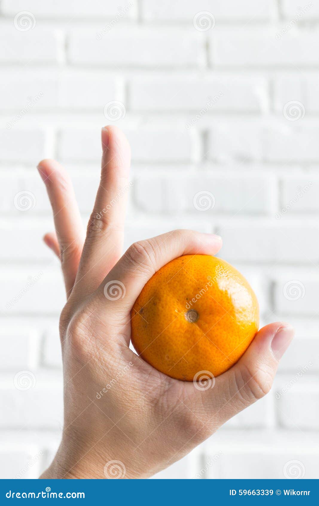 Hand Holding Orange in Okay Gesture Stock Image - Image of gesture ...