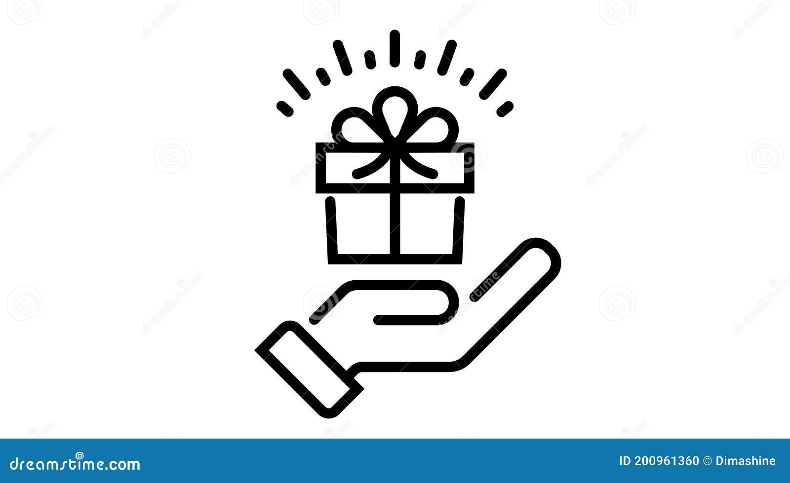 Hand Holding Out Gift Box , Icon. Vector Illustration. Isolated Element ...
