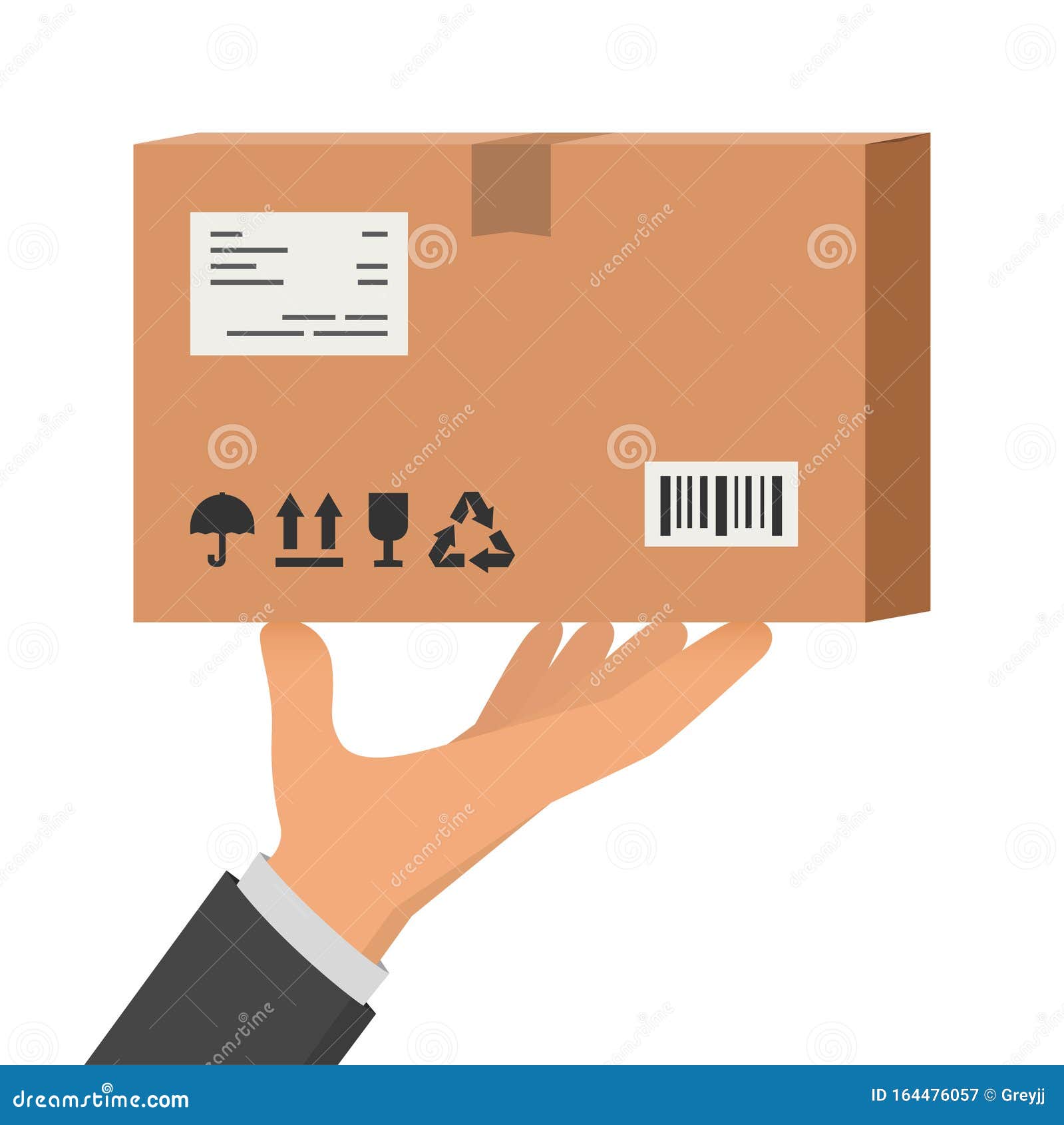 Hand Holding Package, Parcel Stock Vector - Illustration of service ...