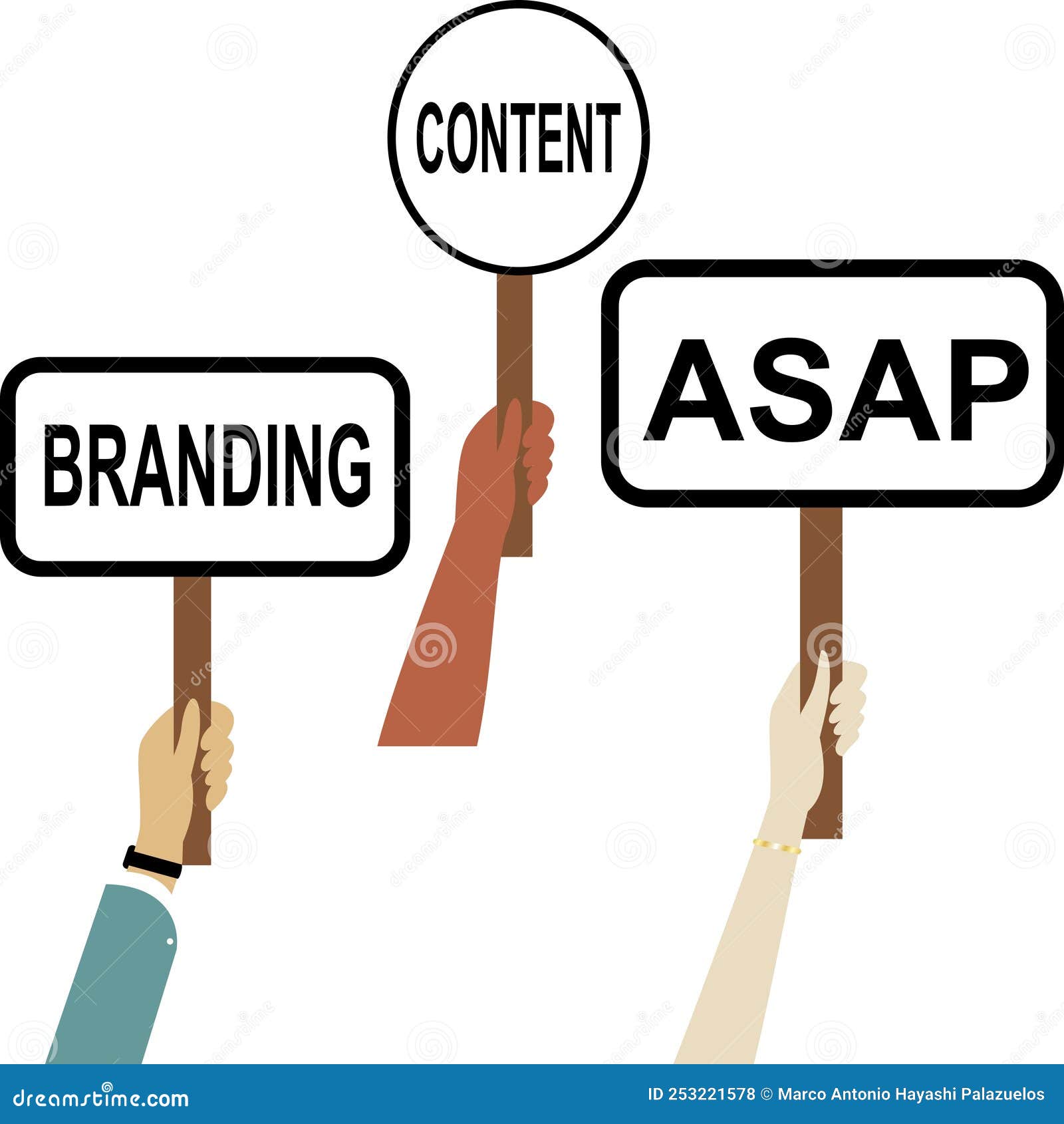 Hand Holding Paddle Cartoon Illustration Pack Stock Vector ...