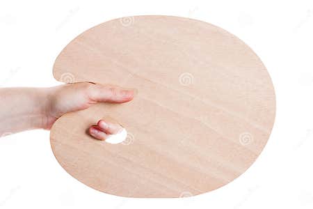 Hand Holding Painter S Palette Stock Image - Image of creative, color ...