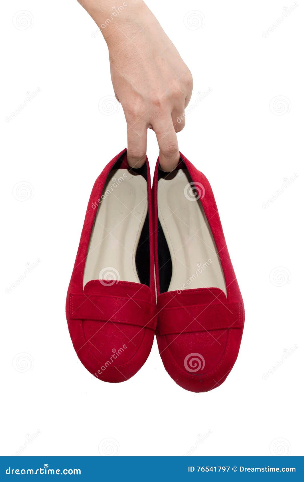 Hand Holding Pair of Red Shoes Stock Image - Image of copy, hand: 76541797