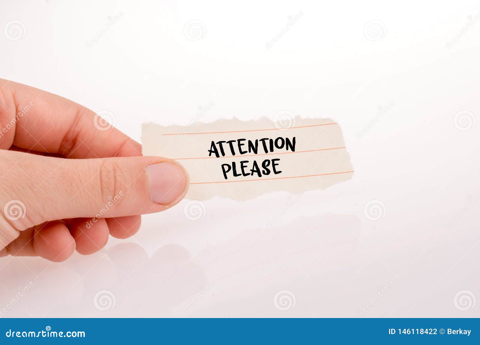 Hand Holding Paper with Attention Wording Stock Photo - Image of ...