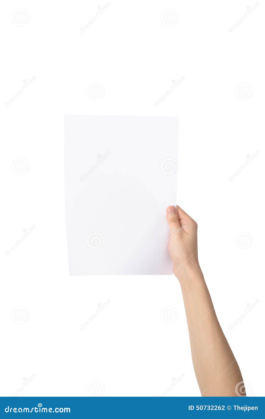 Hand Holding A4 Paper, Isolated on White Stock Photo - Image of message ...