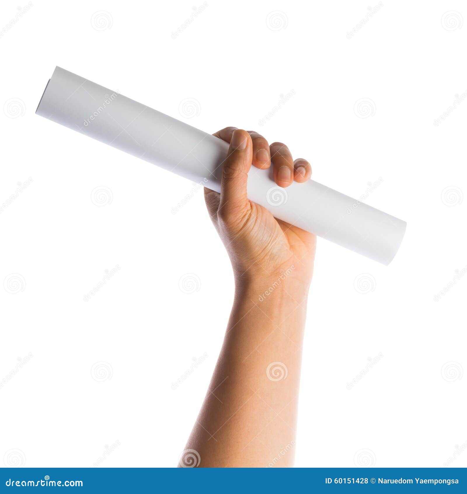 Hand holding paper roll stock photo. Image of gift, give - 60151428