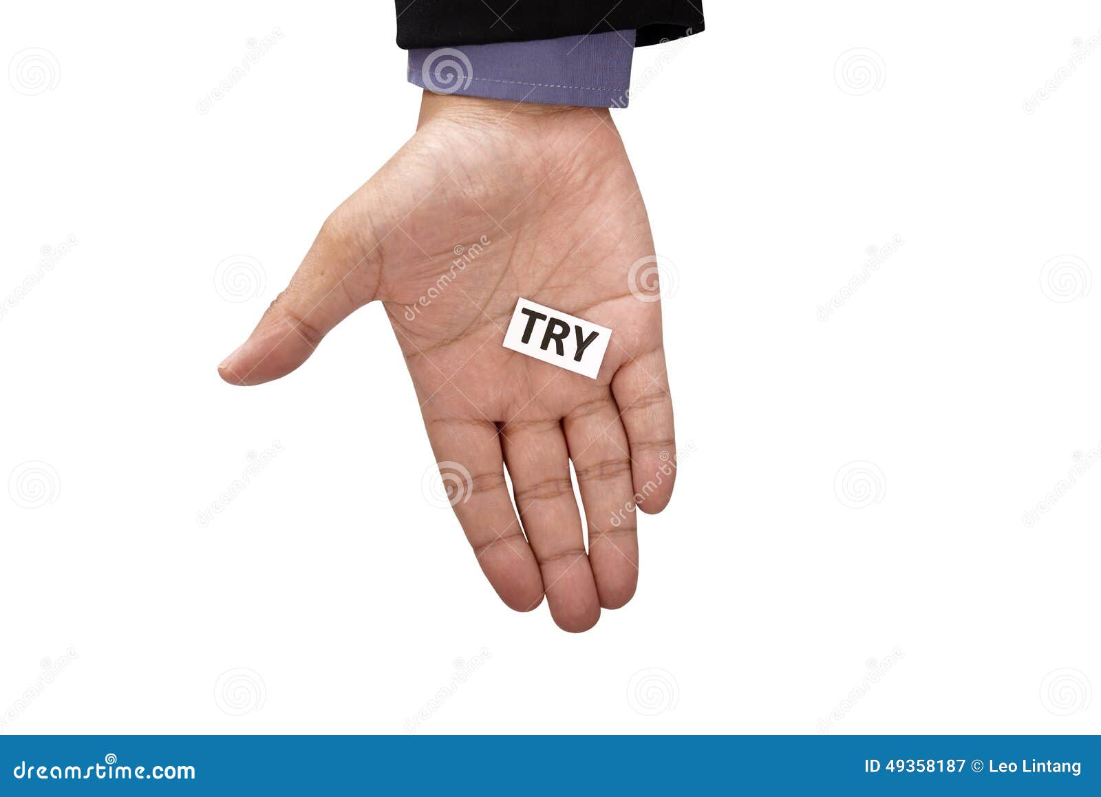 Hand Holding Paper with Try Text Stock Image - Image of concept, sign ...