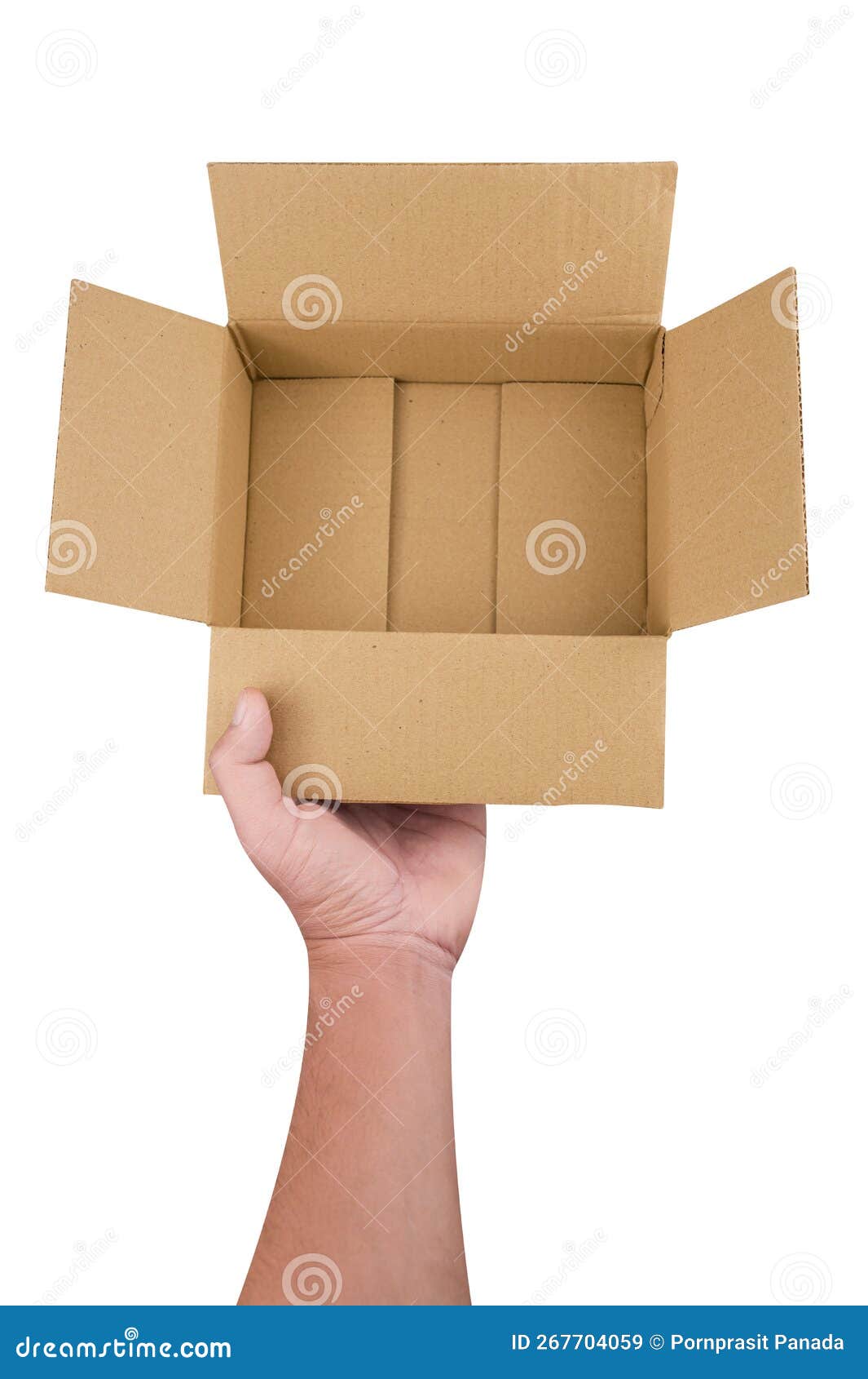 Hand Holding the Parcel Box Isolated on White Background Stock Image ...